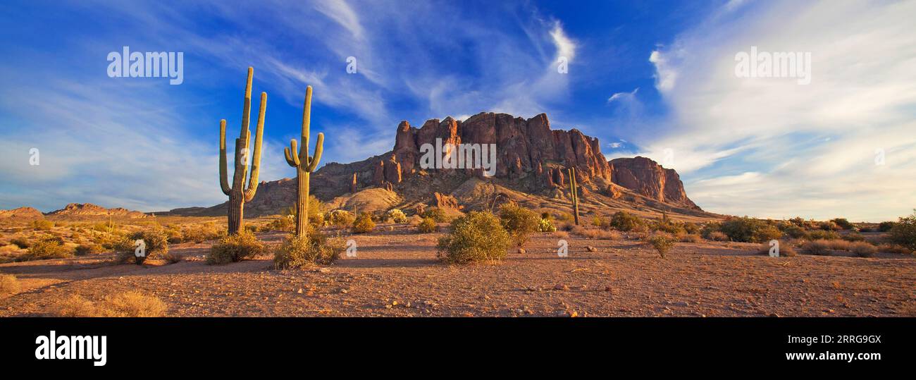 View of the Superstion Mountain Range from Lost Dutchman State Park in ...