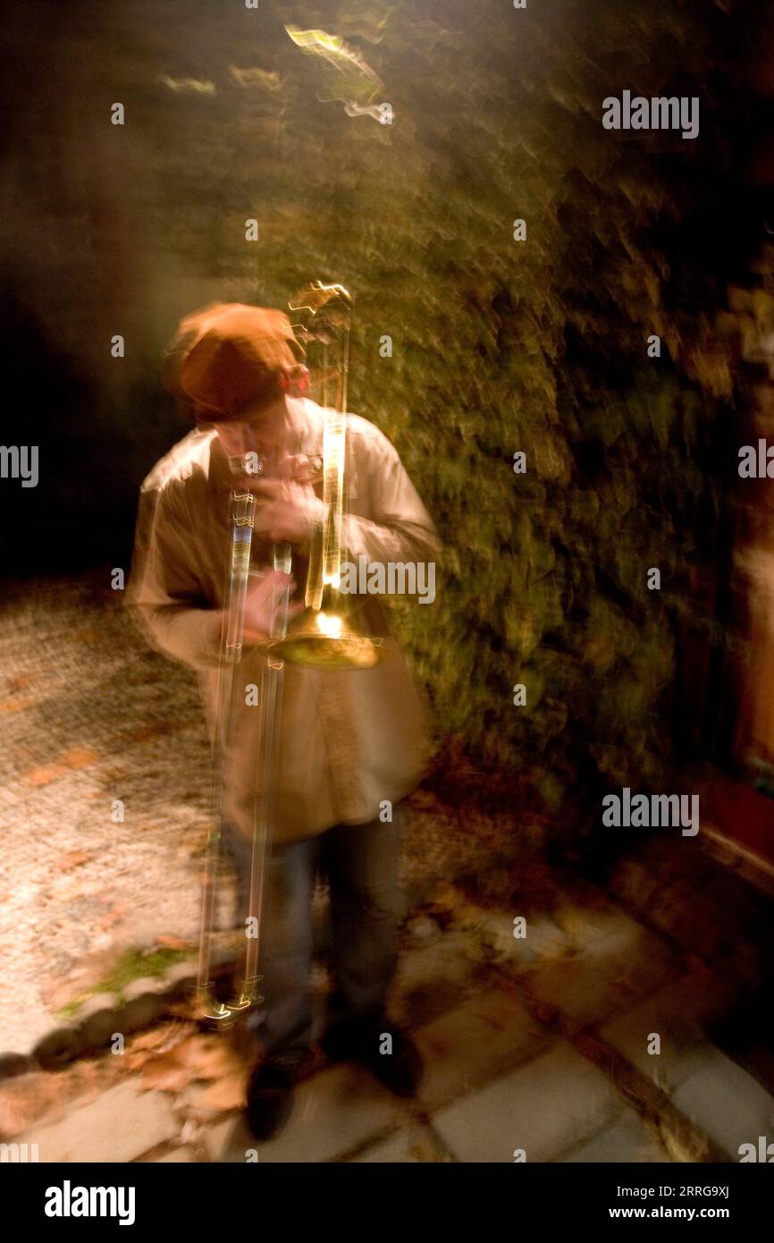 A man plays a trombone Stock Photo - Alamy