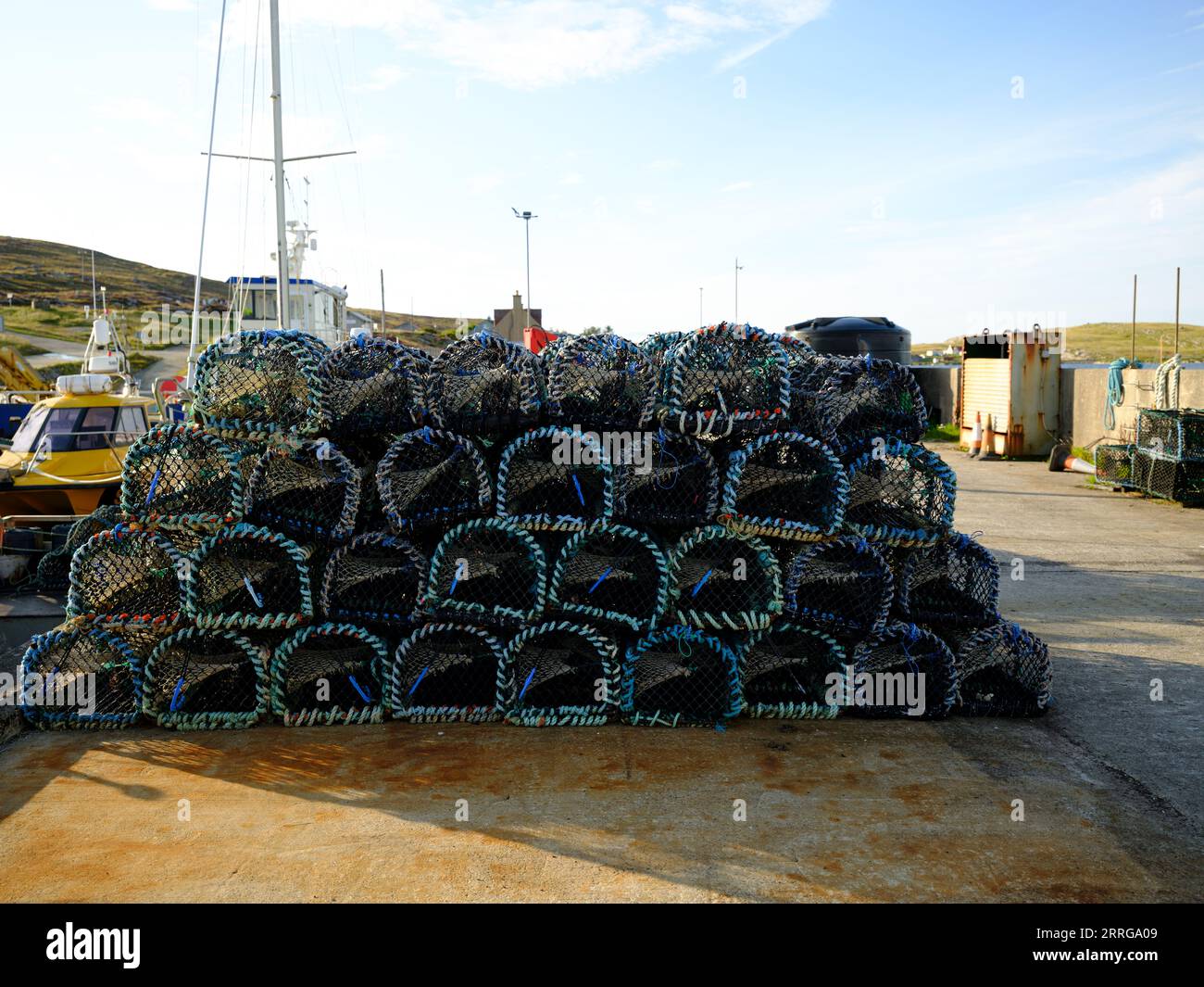fishing harbour Berneray, Outer Hebrides Stock Photo - Alamy