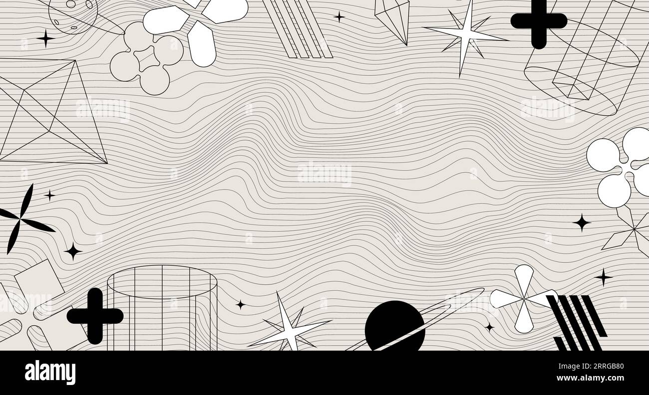 Retrofuturism background with abstract geometric shapes. Futuristic ...