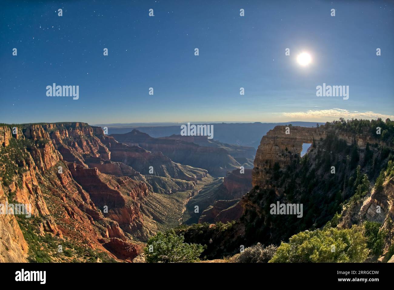 Angels Window Moonlit at Grand Canyon North Rim AZ Stock Photo - Alamy