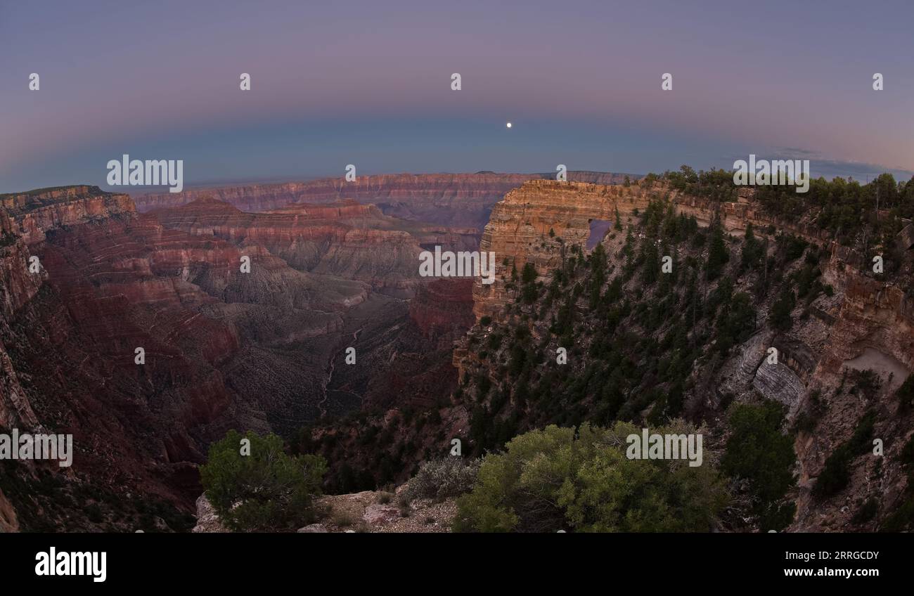 Angels Window Moonrise at Grand Canyon North Rim AZ Stock Photo - Alamy
