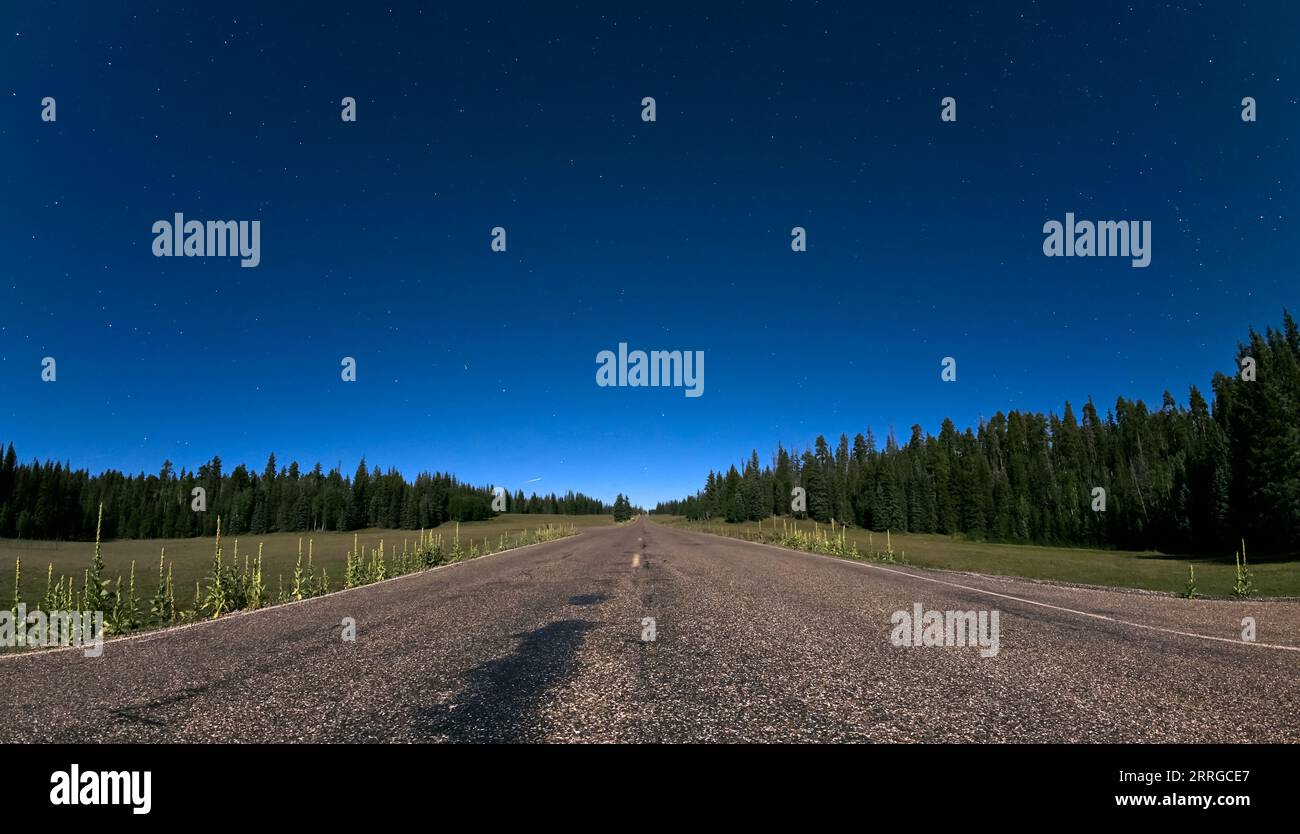 Arizona State Route 67 North Bound under Moonlight Stock Photo - Alamy