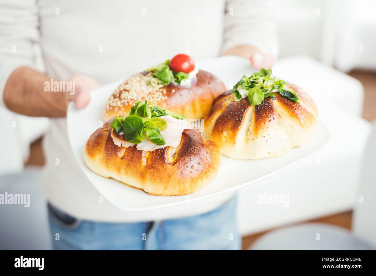 Sicilian rotisserie calzone with seeds. Traditional street food in Palermo, Sicily, Italy at a ...