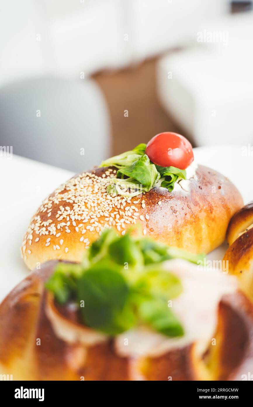 Sicilian rotisserie calzone with seeds. Traditional street food in Palermo, Sicily, Italy at a ...