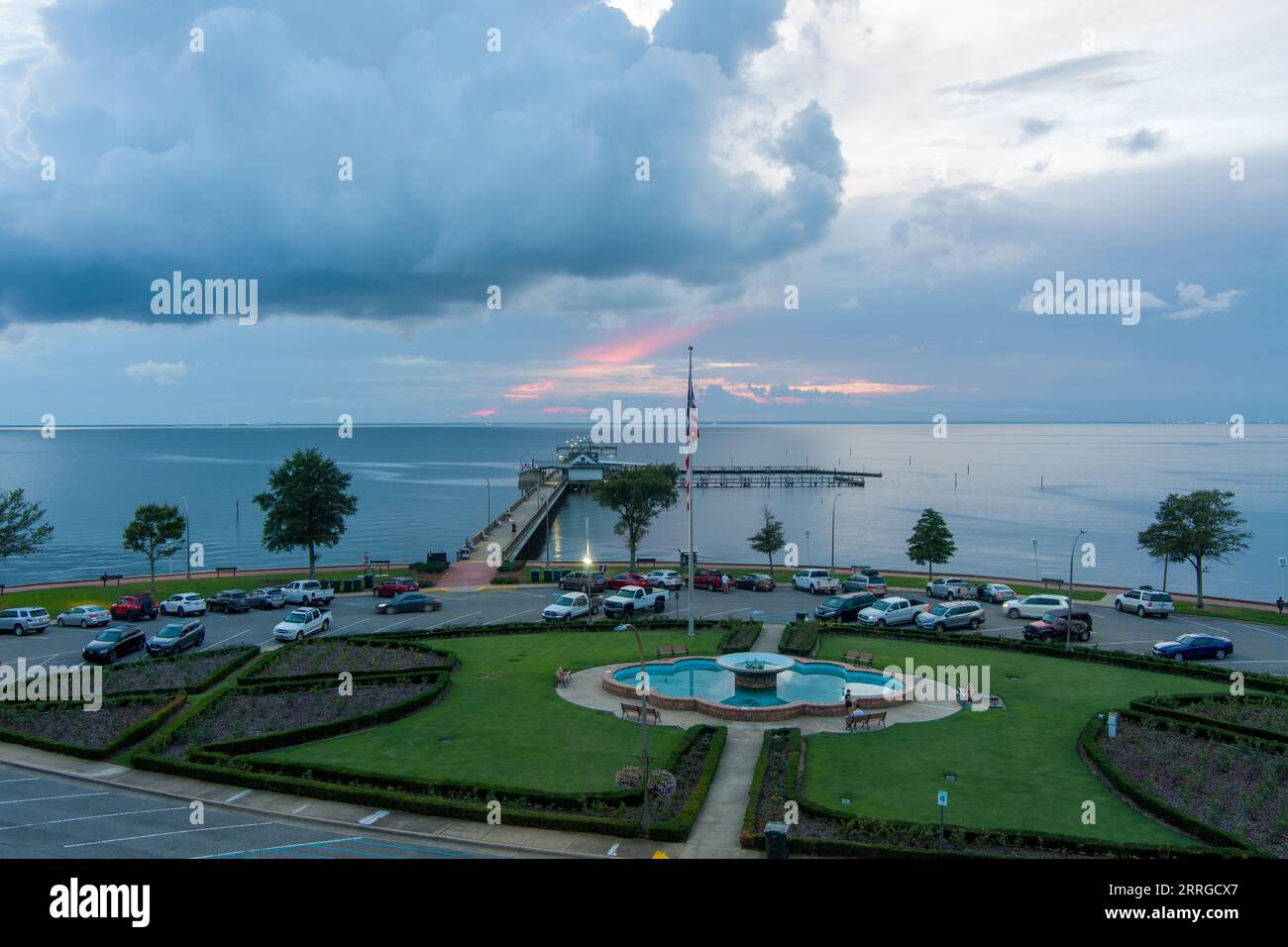 Aerial view of the Fairhope Pier at sunset Stock Photo - Alamy
