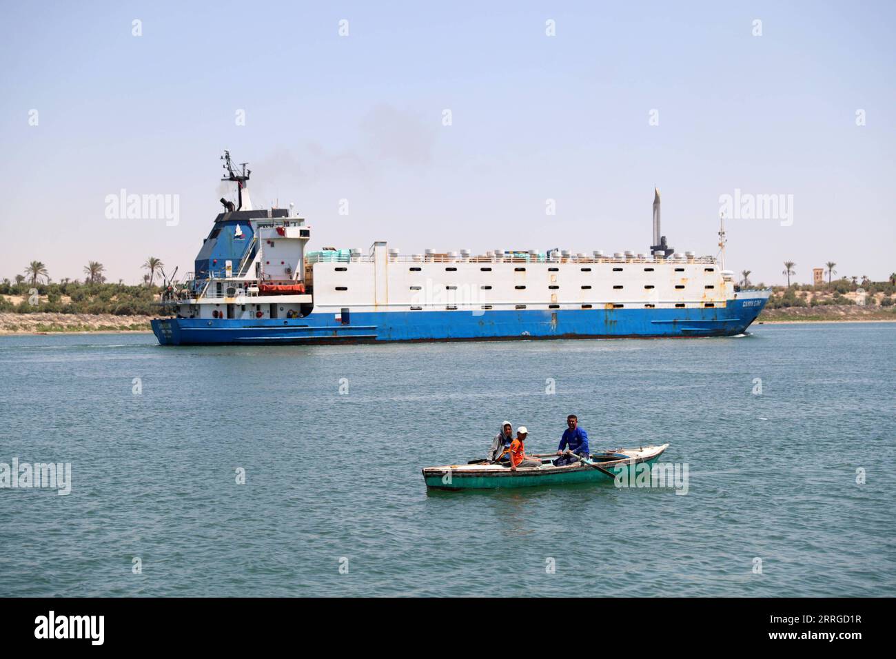 220518 -- CAIRO, May 18, 2022 -- A ship sails on the Suez Canal in ...