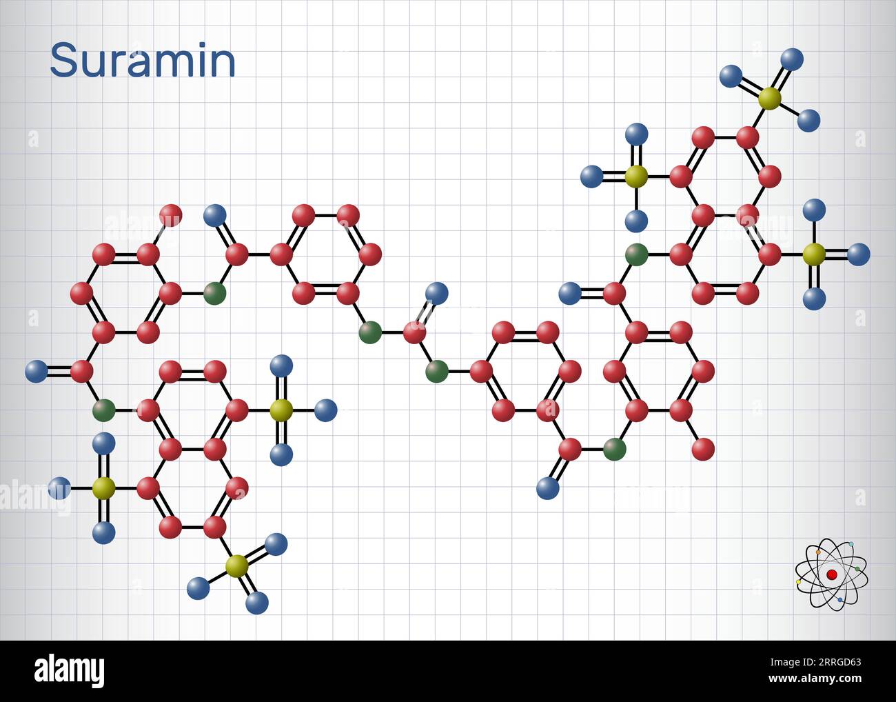 Suramin drug molecule. It is used to treat African sleeping sickness ...