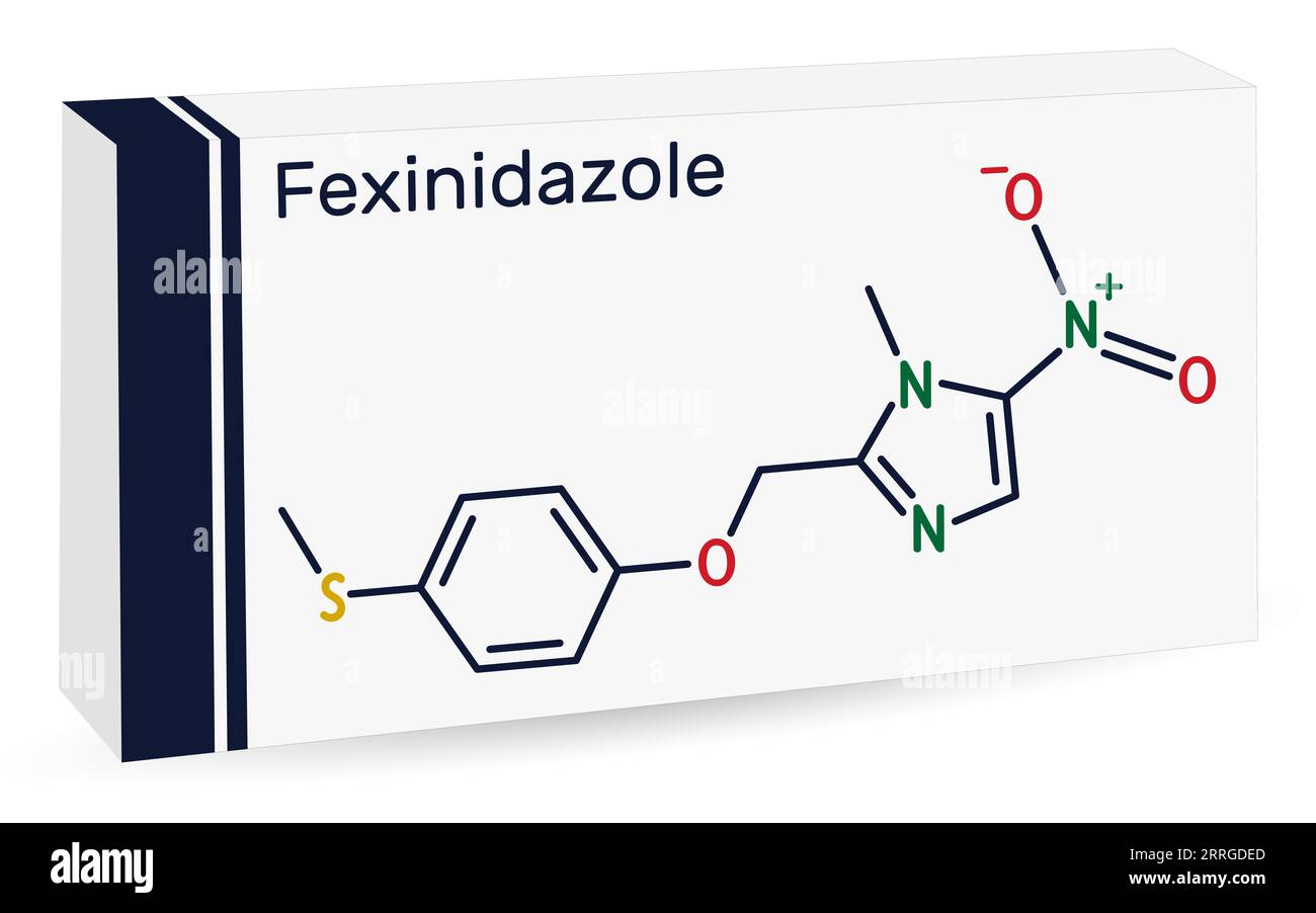 Fexinidazole molecule. It is drug used to treat African trypanosomiasis ...