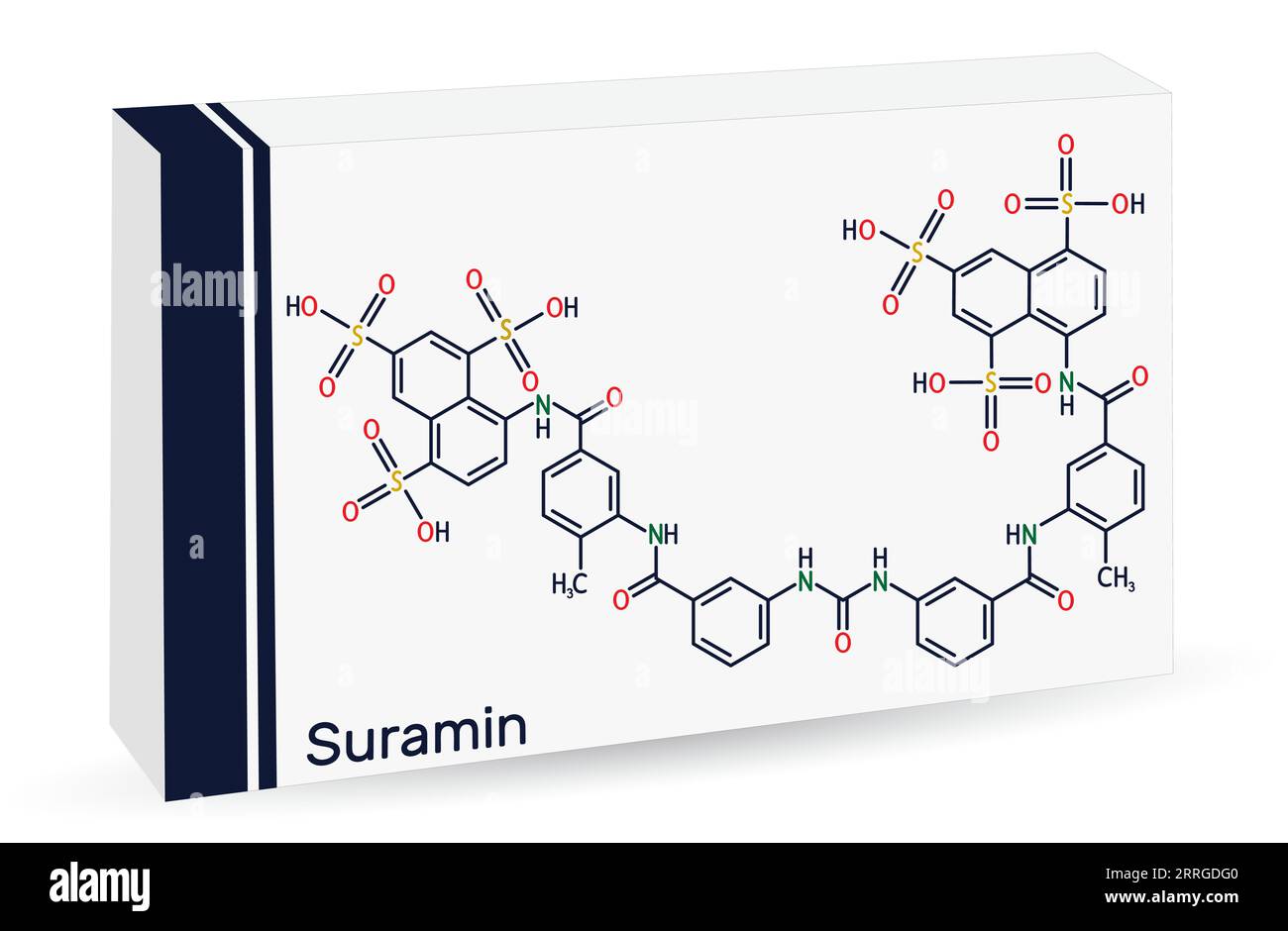Suramin drug molecule. It is used to treat African sleeping sickness ...