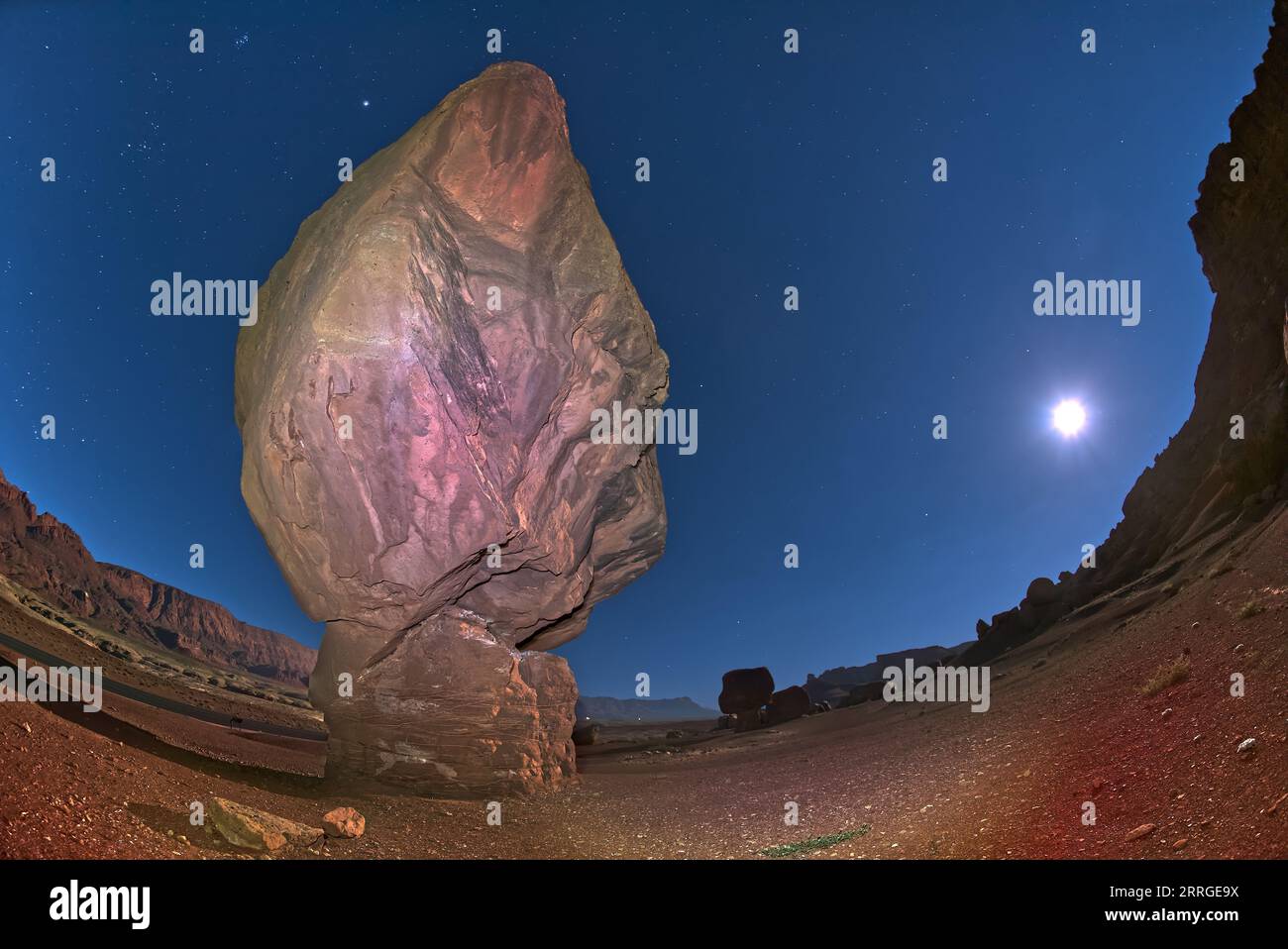 Balanced Rock at Marble Canyon AZ under the Moonlight Stock Photo - Alamy