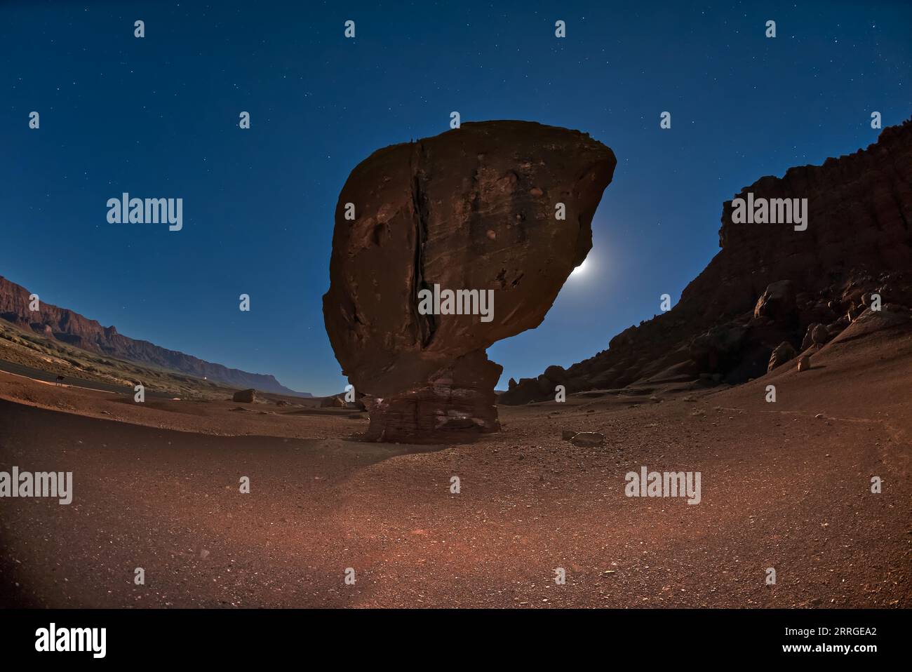 Balanced Rock in Marble Canyon AZ under Moonlight Stock Photo - Alamy