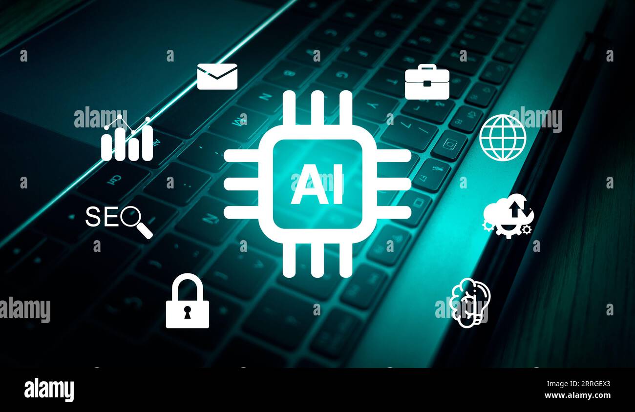 Laptop With Ai Hologram Interface Command Prompt Ai Concept Chat Ai Artificial Intelligence