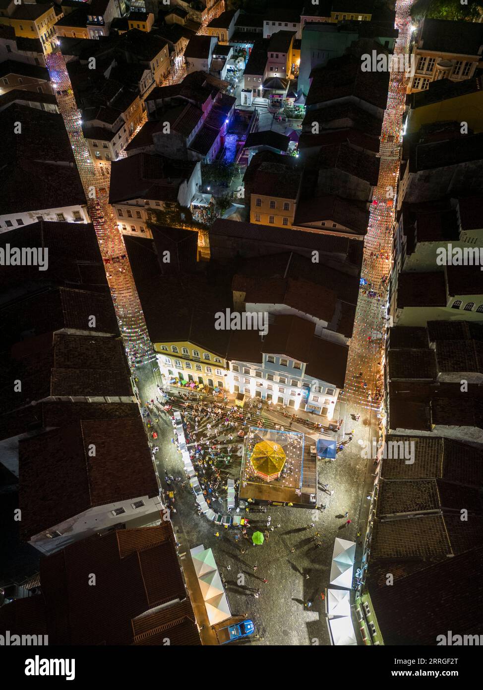Beautiful aerial view to public square and historic city buildings ...
