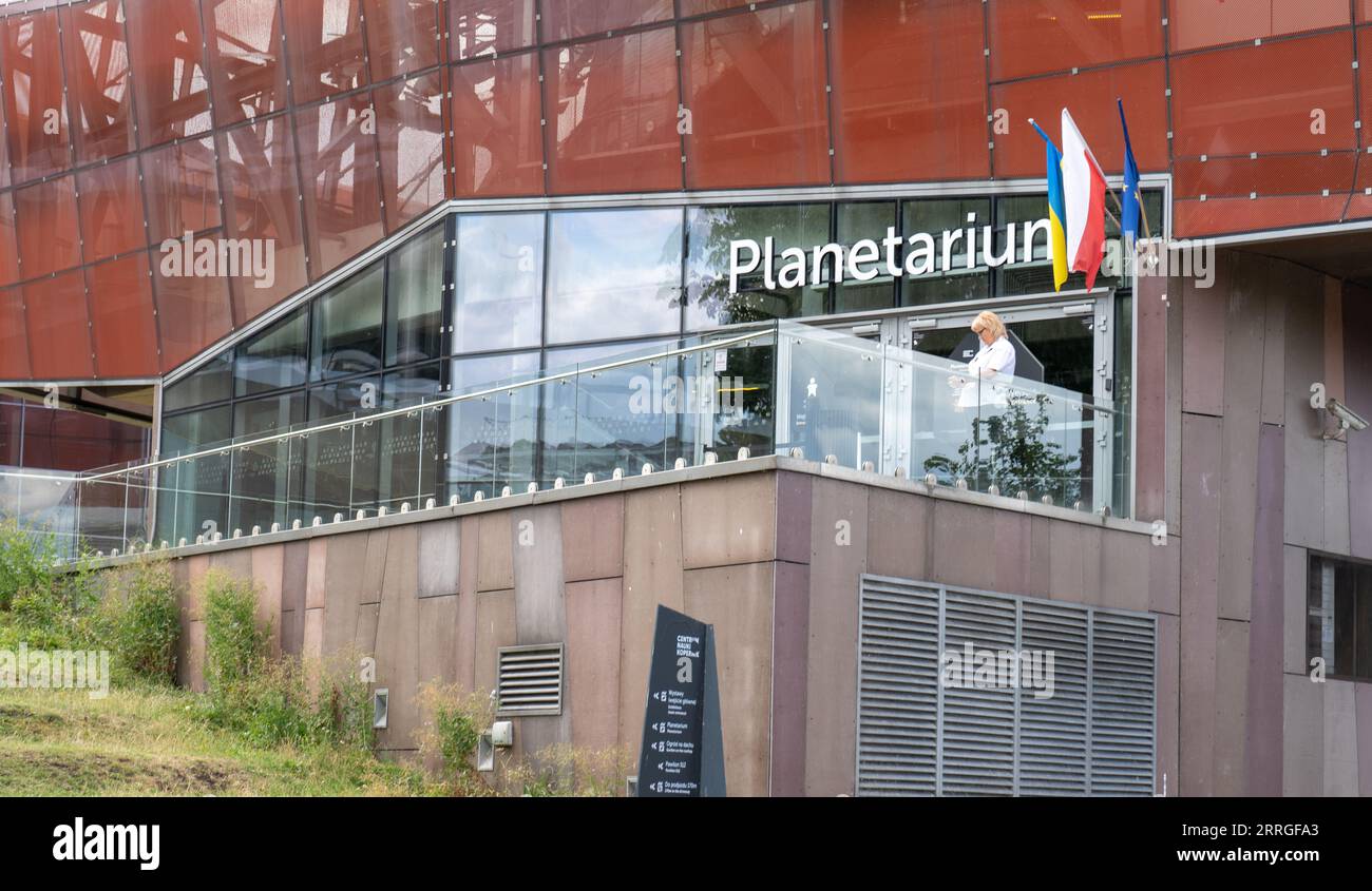 Entrance to the Planetarium building in Warsaw. Copernicus Science ...