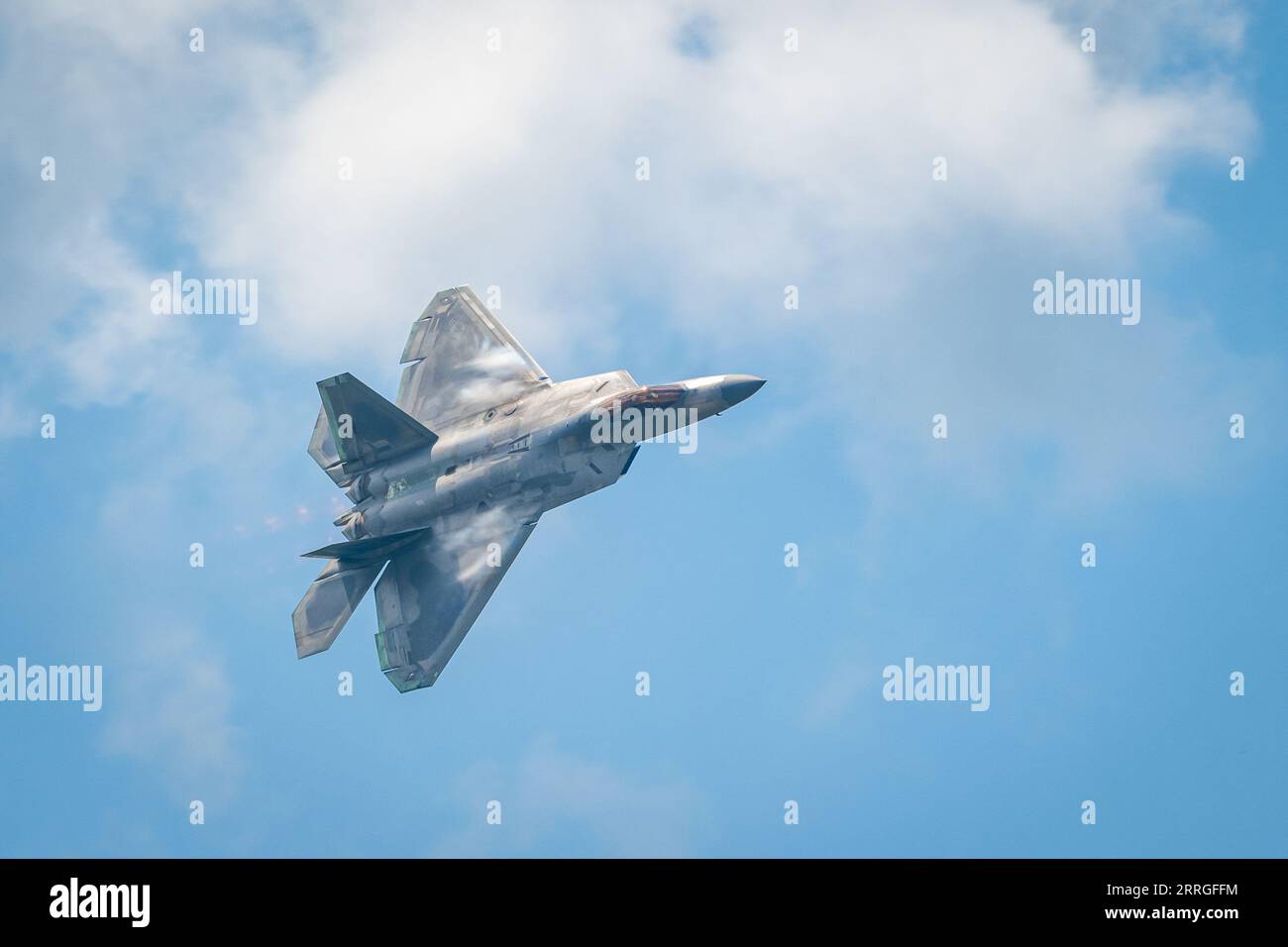 An Air Force F-22 Raptor pilot performs during the Dayton Air Show at ...