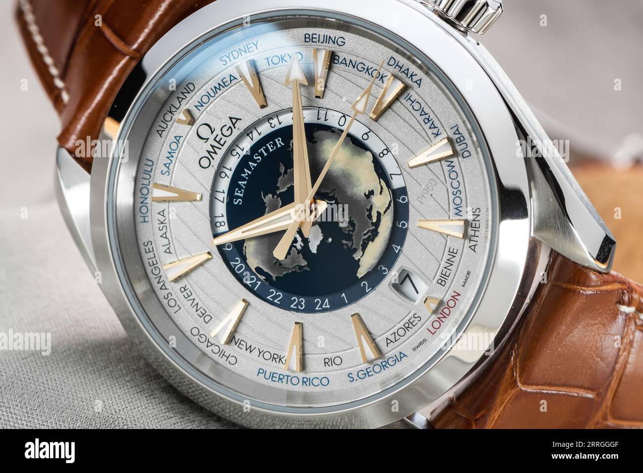 Omega Seamaster Aqua Terra Worldtimer Stock Photo - Alamy