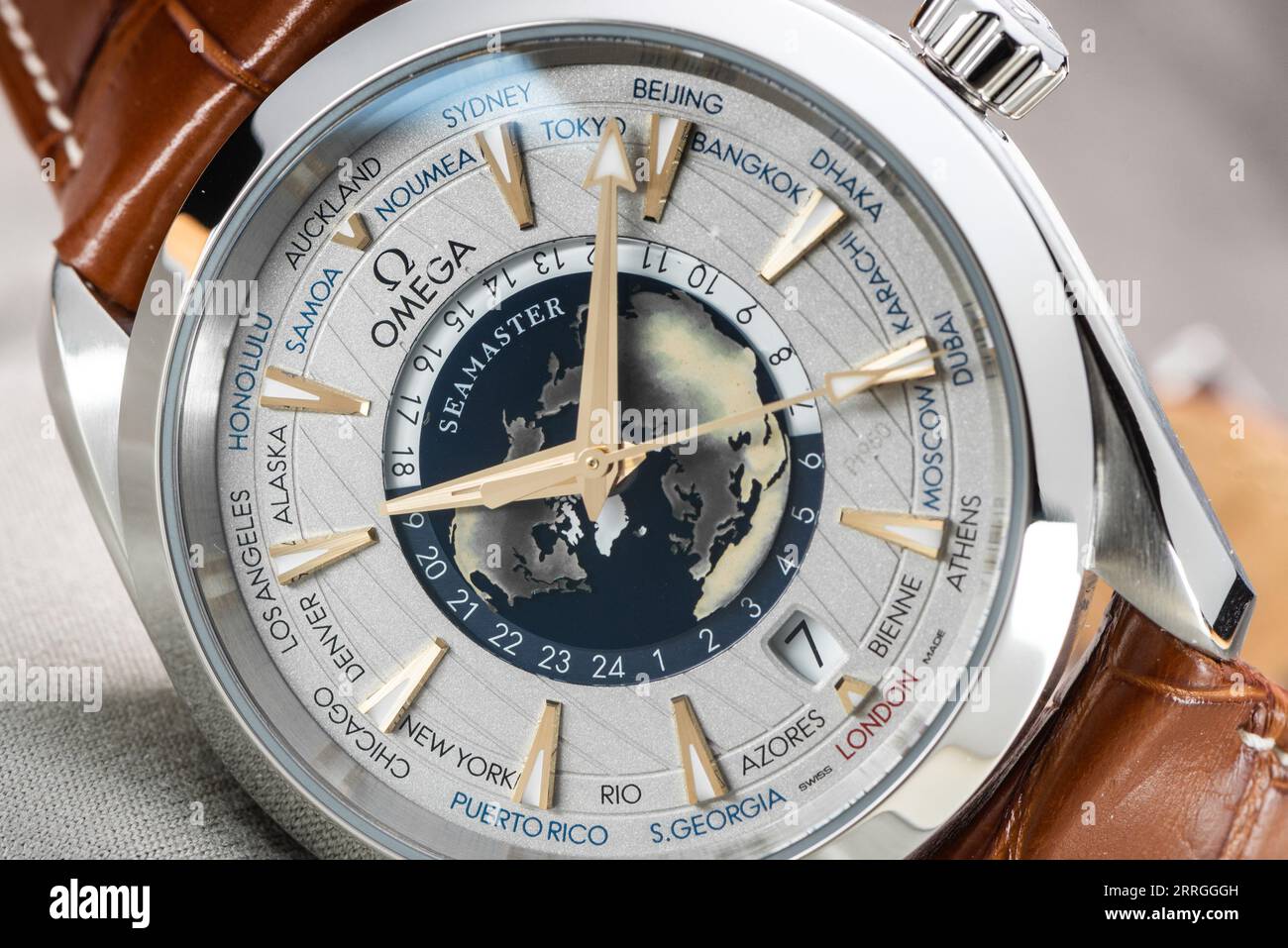 Omega Seamaster Aqua Terra Worldtimer Stock Photo - Alamy