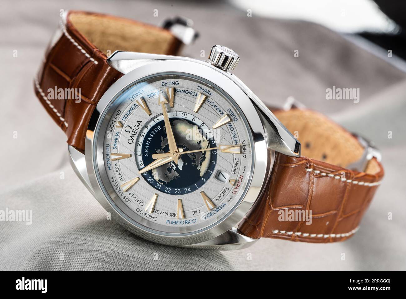 Omega Seamaster Aqua Terra Worldtimer Stock Photo - Alamy