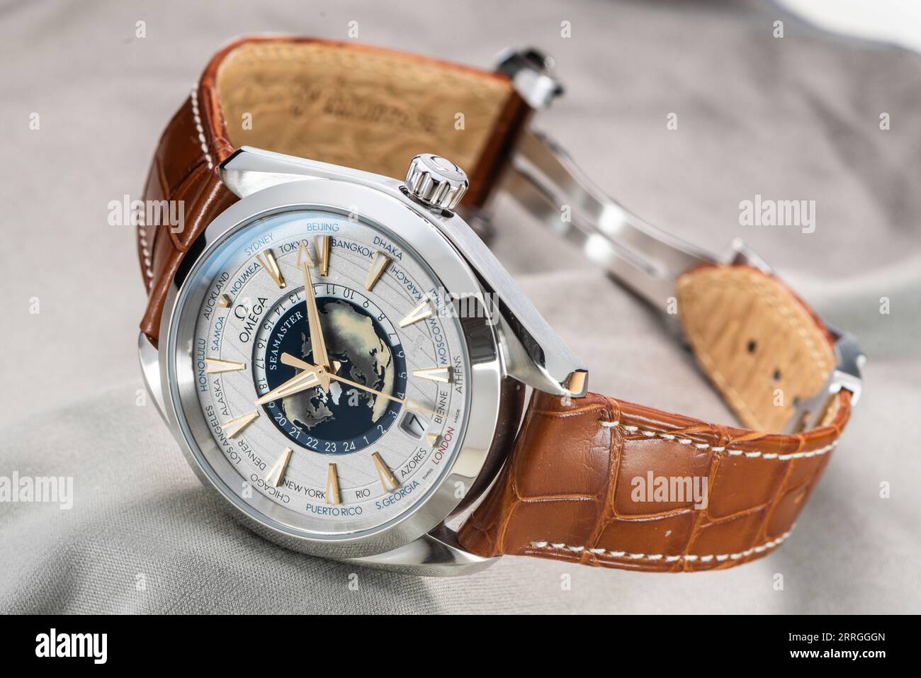 Omega Seamaster Aqua Terra Worldtimer Stock Photo - Alamy