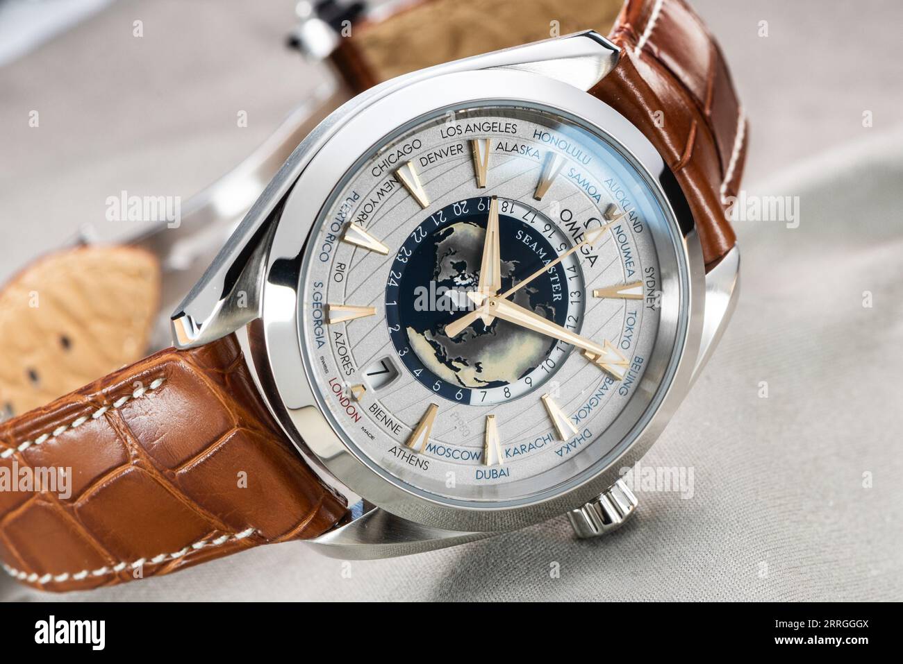 Omega Seamaster Aqua Terra Worldtimer Stock Photo - Alamy