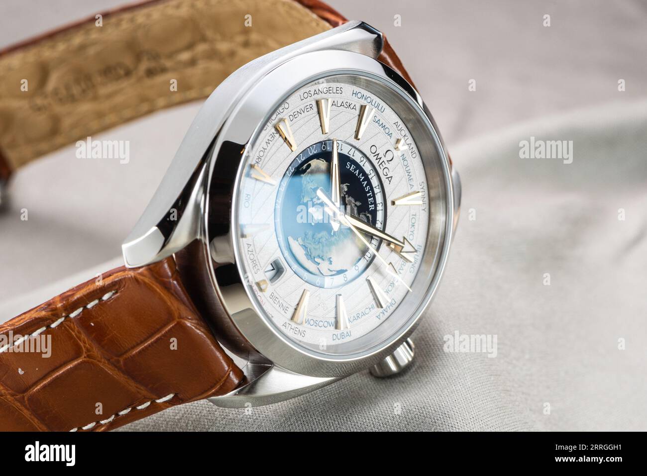 Omega Seamaster Aqua Terra Worldtimer Stock Photo - Alamy
