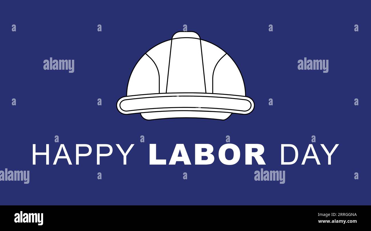 Labor Day with workers' hard hats and labor concept art in corporate ...