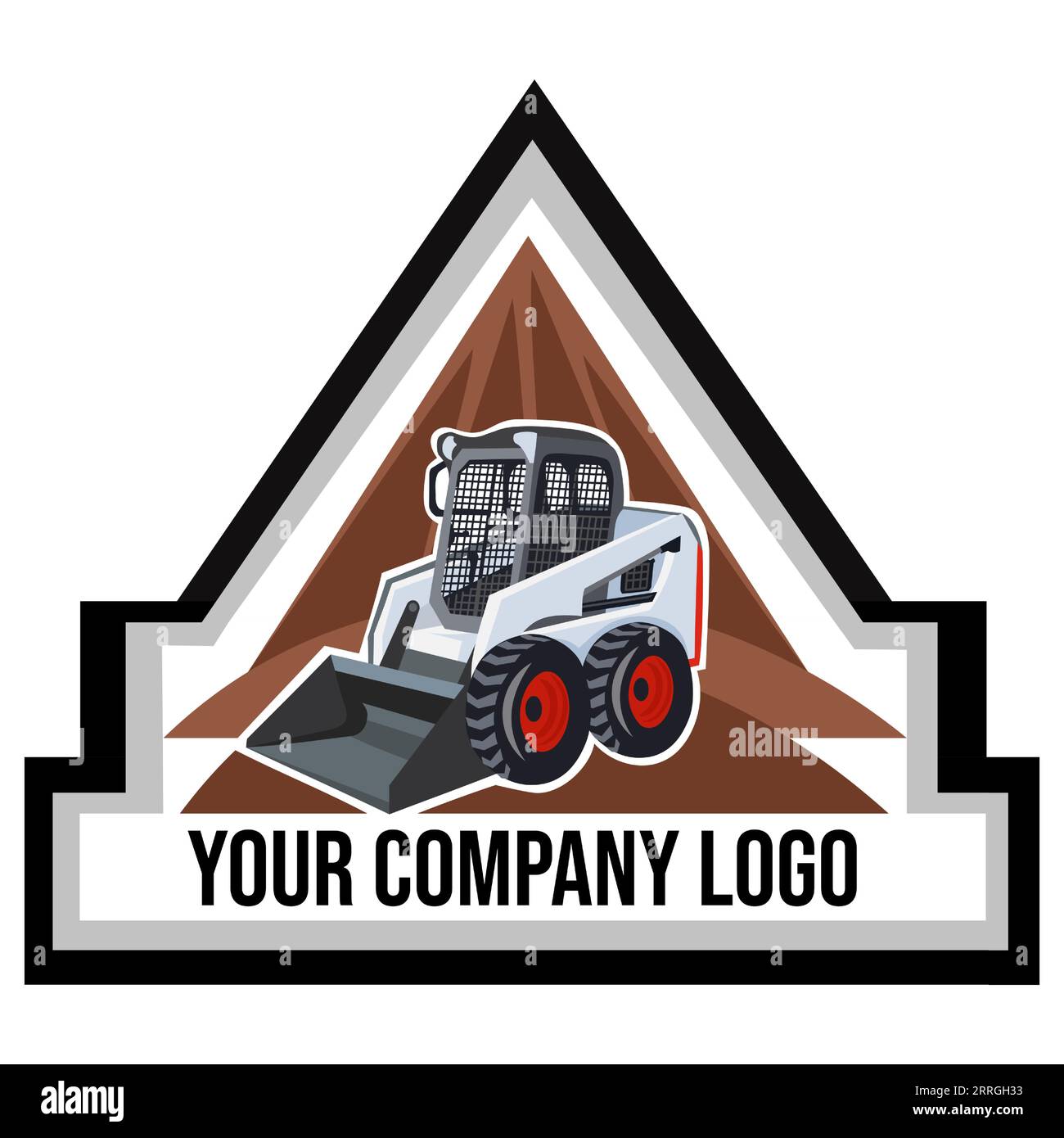Logo for BobCat works company. BobCat loader on building plot during ...
