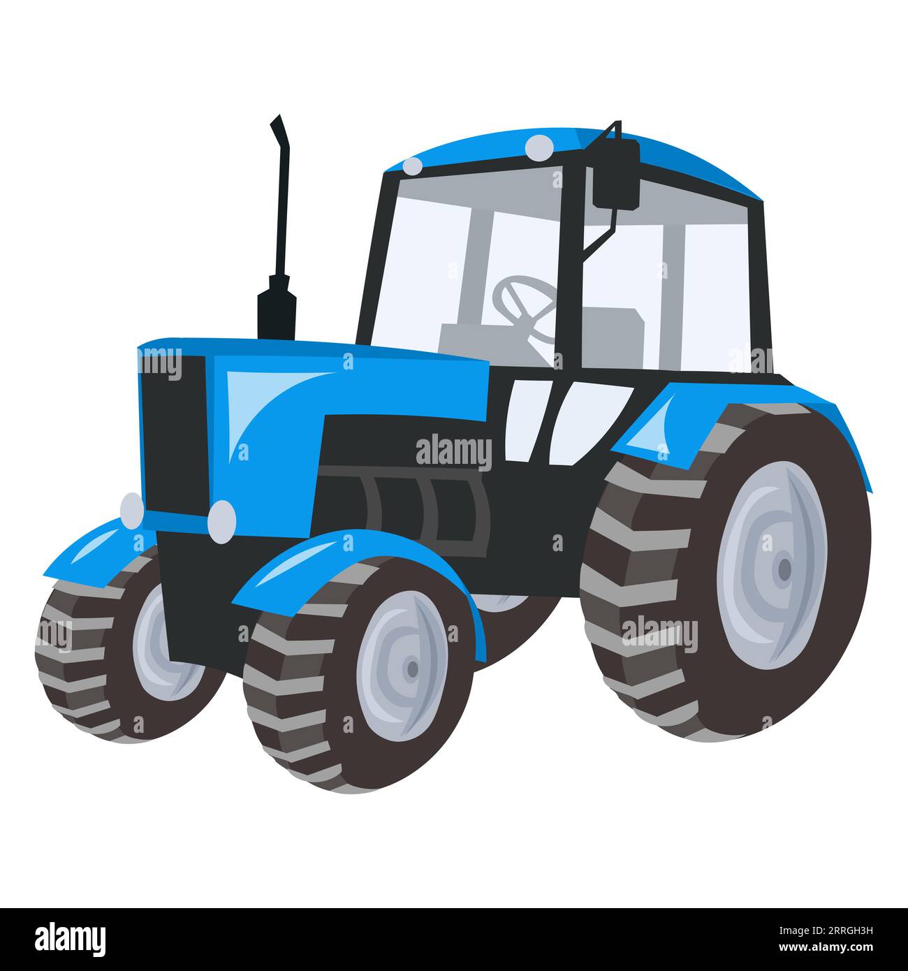 Blue tractor on white background - vector image. Agriculture and rural ...