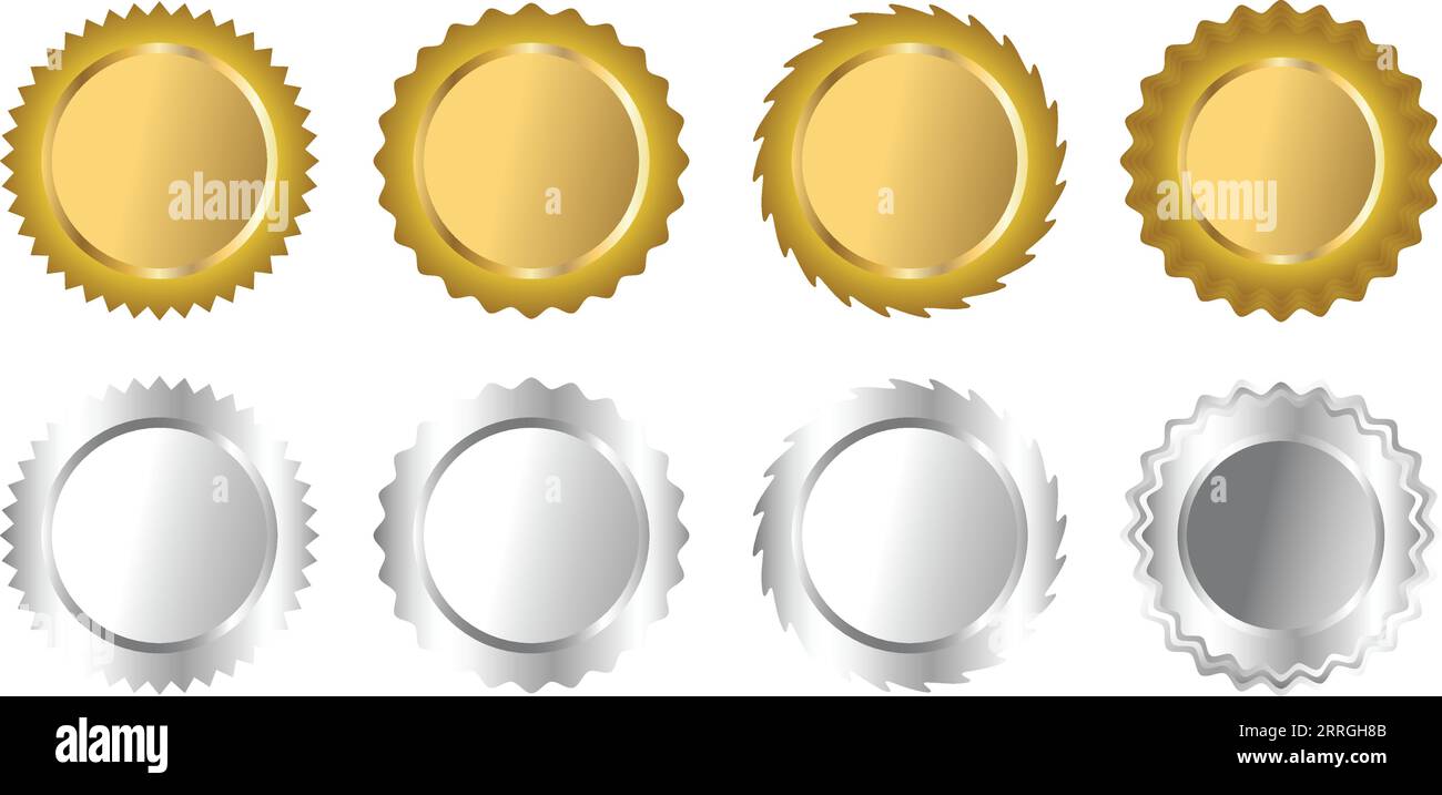 Certificate seal gold and silver for print and digital usage vector ...