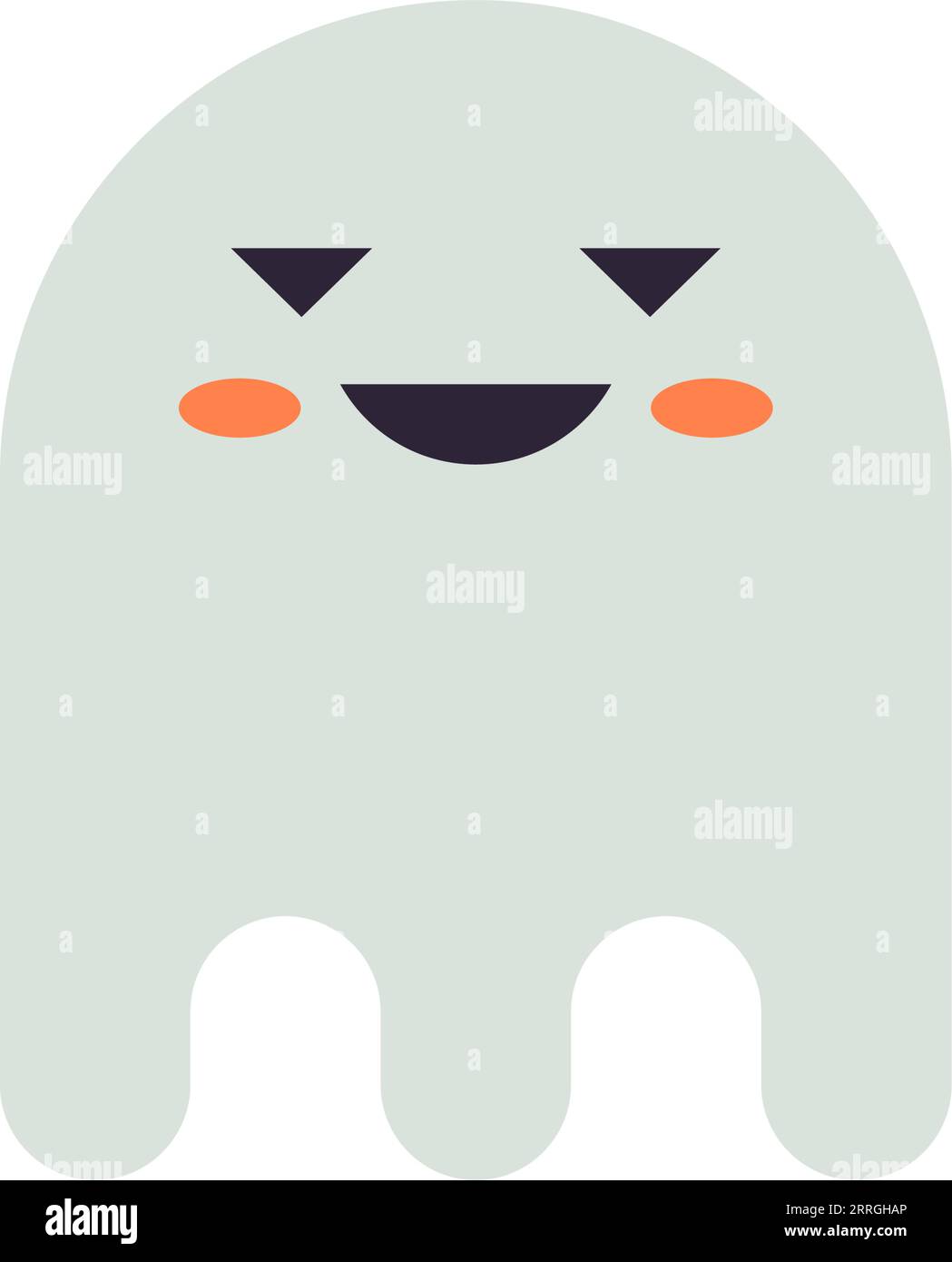 Smiling ghost cute funny alien bacteria Halloween kids character icon ...