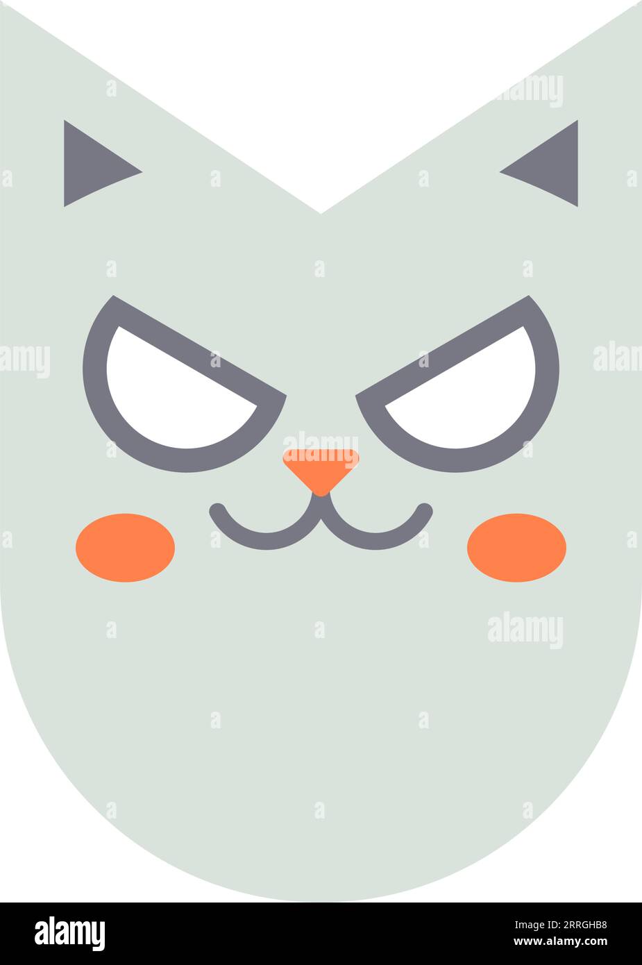 Creepy cat head Halloween feline character with spooky face expression ...