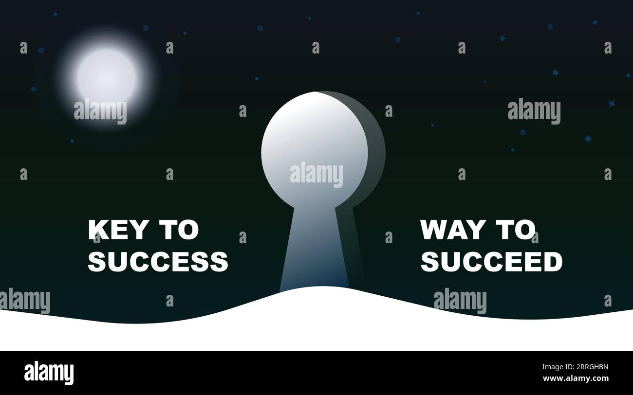 Key to success infographic vector with text in night background Stock ...