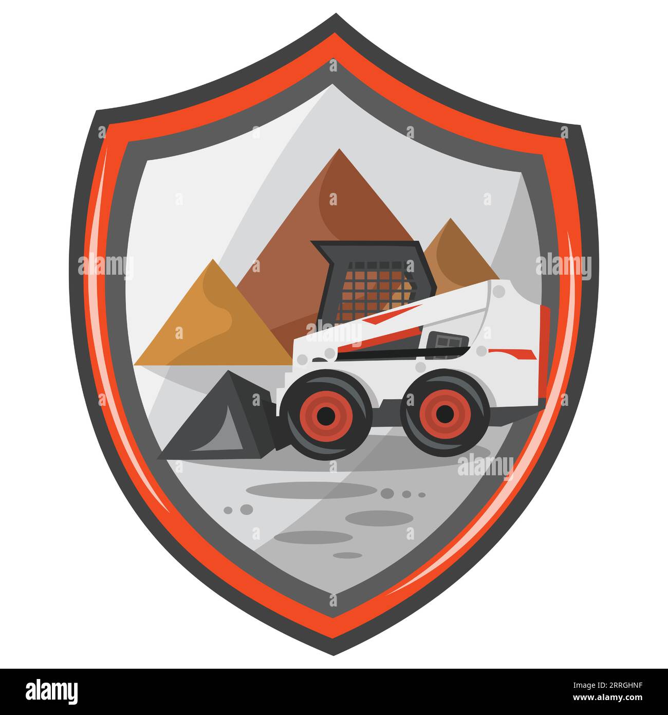 Logo for BobCat works company. BobCat loader on building plot during ...
