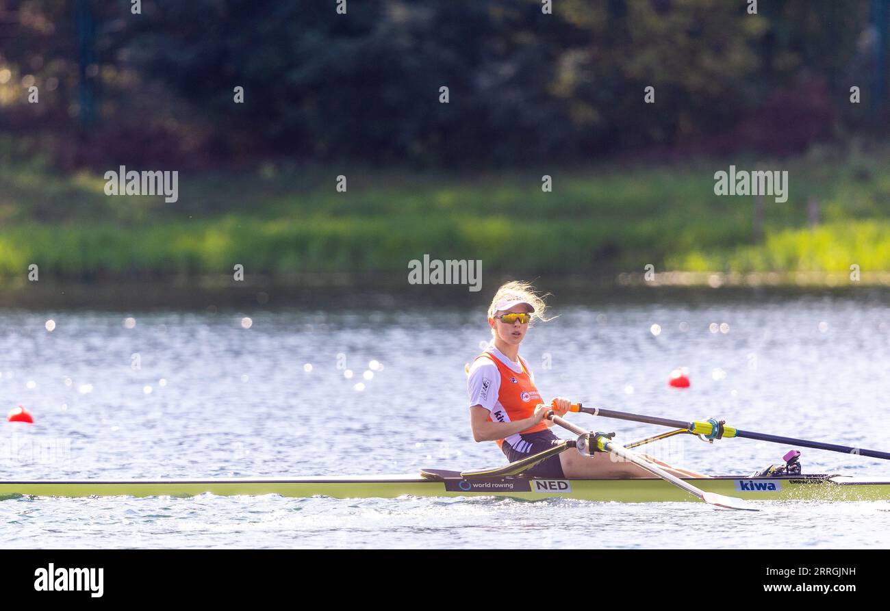 BELGRADE - Karolien Florijn in action in the semi-final single skiff ...