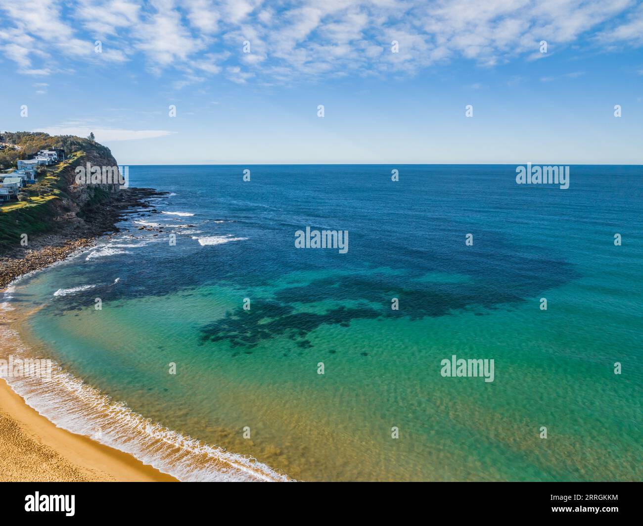 Daytime seascape with clouds at Copacabana on the Central Coast, NSW ...