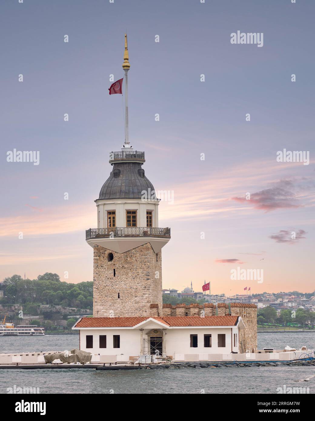 Maiden's Tower, Turkish: Kiz Kulesi located in a small islet in ...