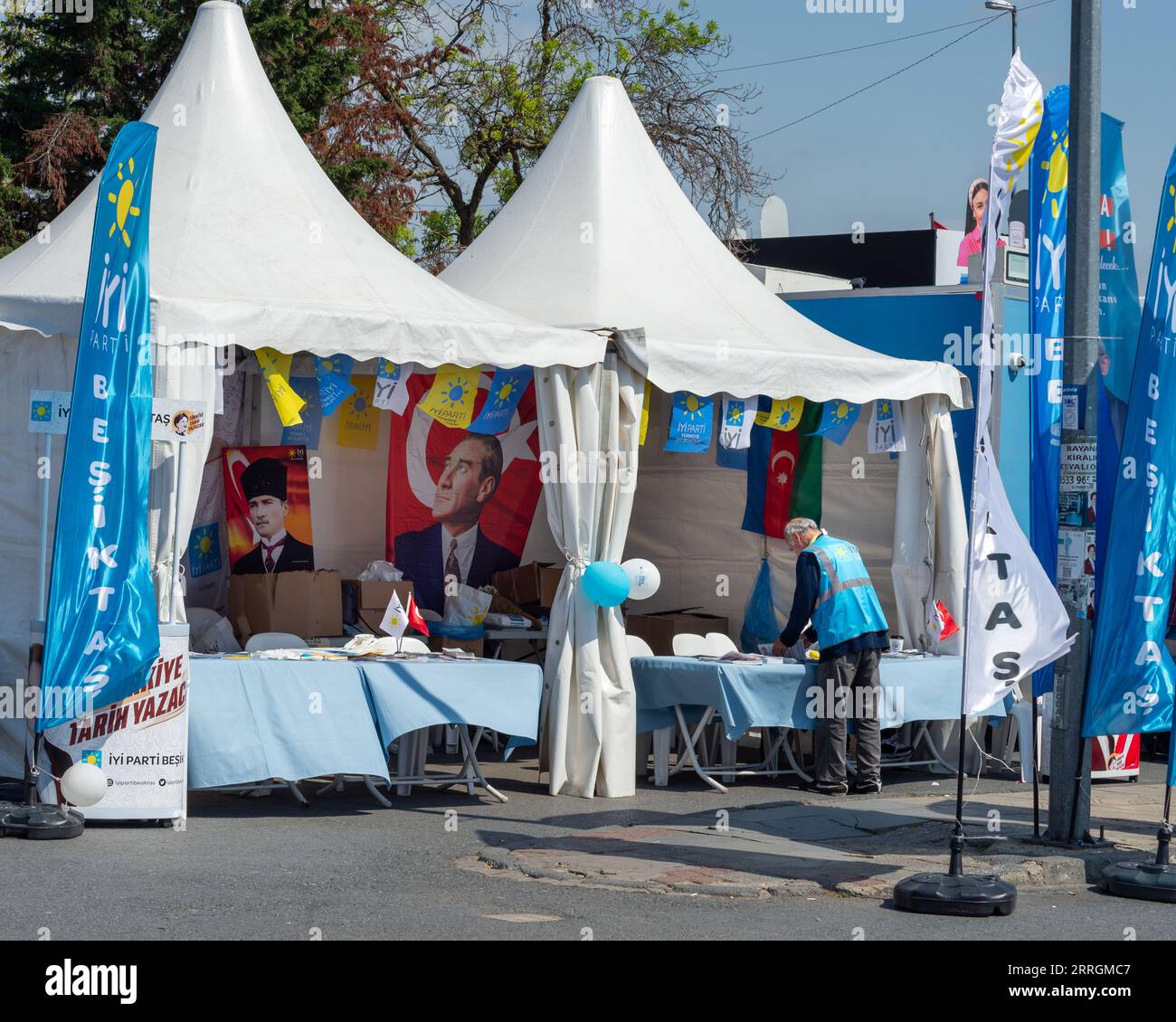 Istanbul, Turkey - May 7 2023: Republican Peoples Party kiosk in the ...