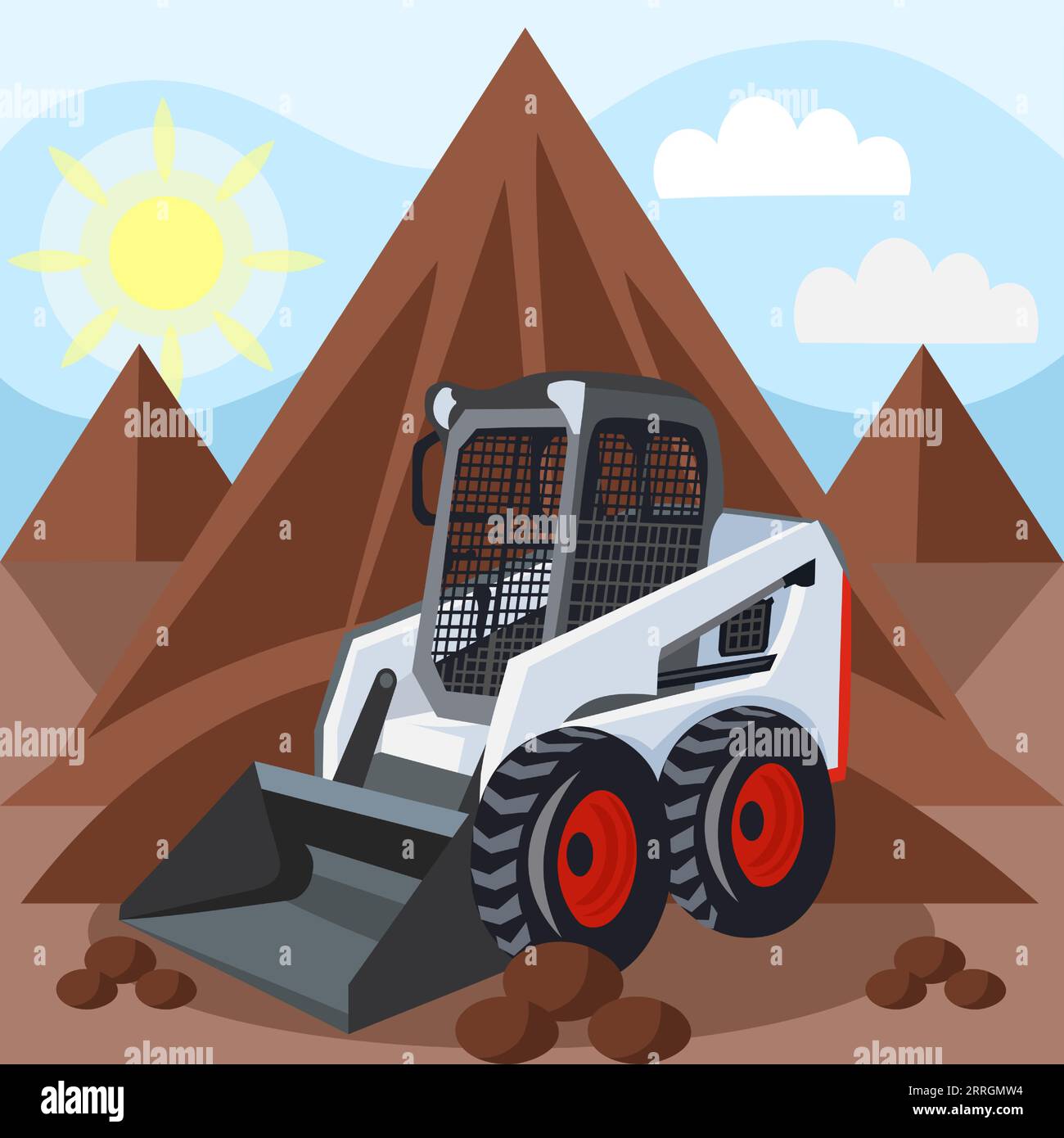Cartoon Bobcat Machine