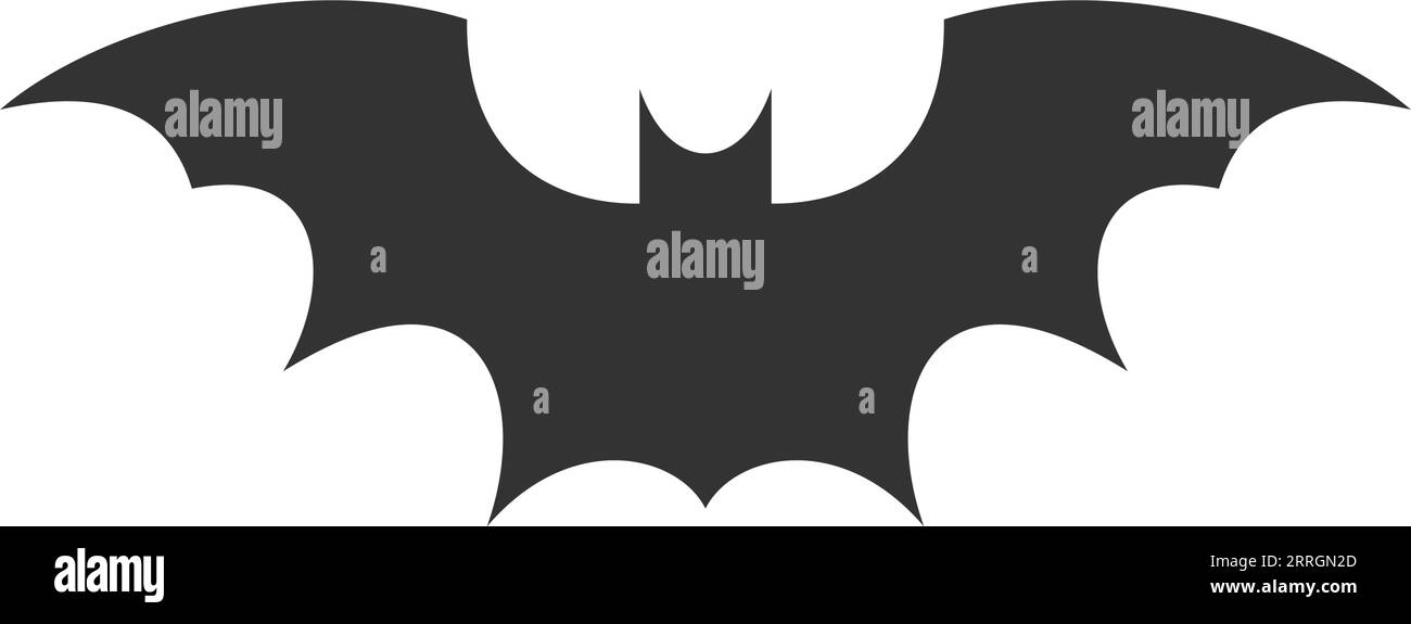 Flying black bat back view silhouette with open wings Halloween ...