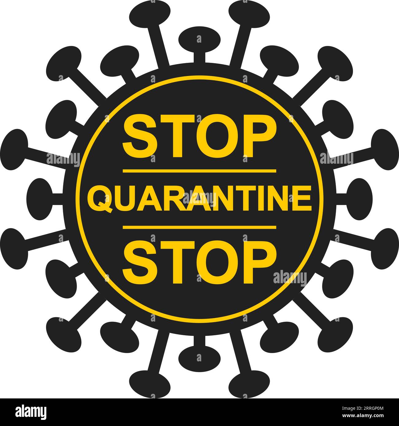 Bacteria virus stop sign quarantine page sign warning coronavirus COVID ...