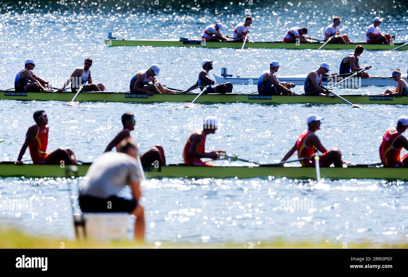BELGRADE - Rowers' action in the semi-final single skiff during the sixth day of the World ...