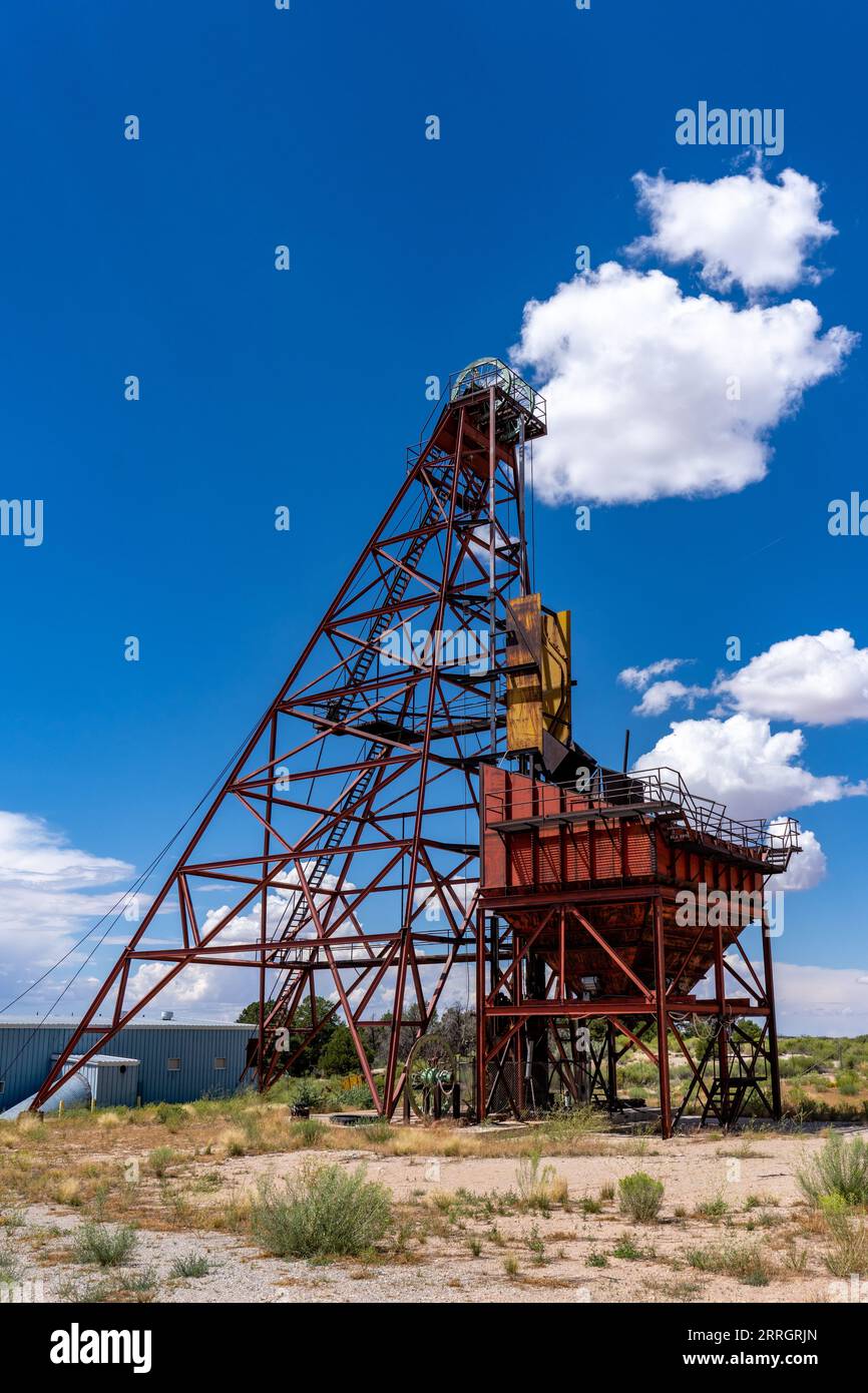 Headframe and ore bin over the shaft of the Energy Queen uranium mine ...