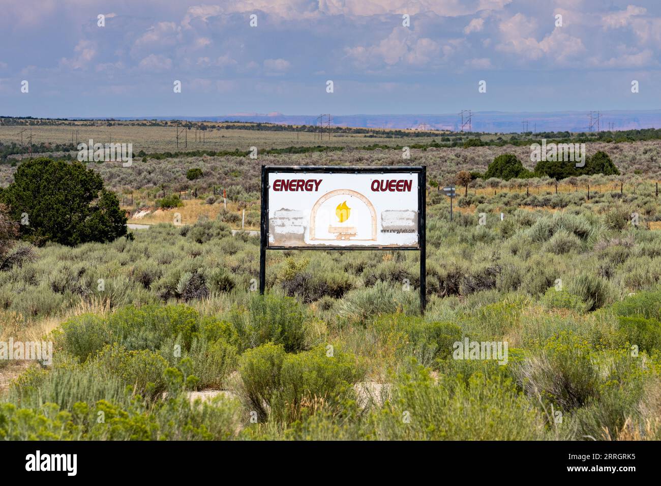 Sign for the Energy Queen uranium mine near La Sal, Utah, now closed ...