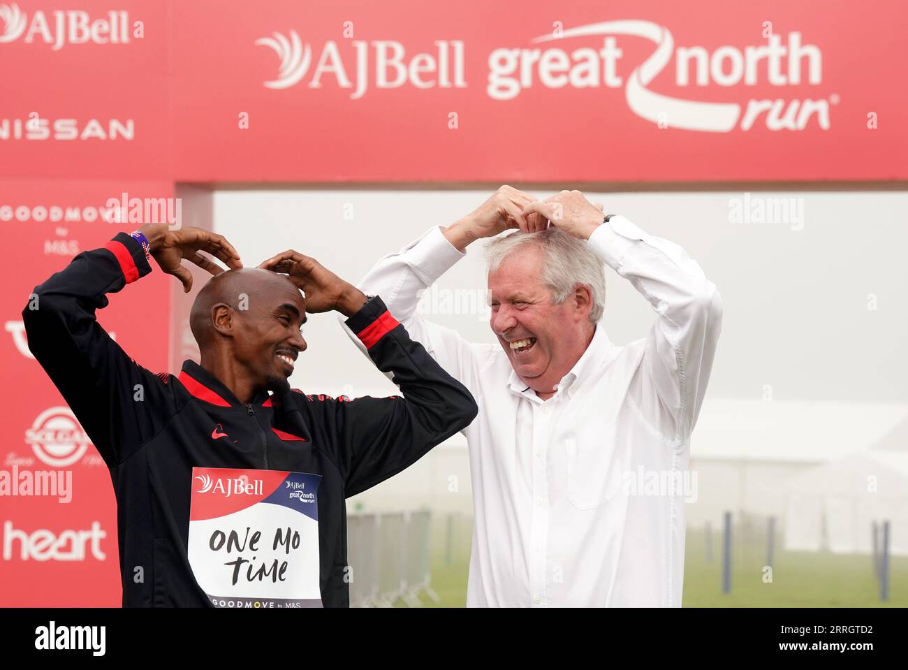 Sir Mo Farah and Sir Brendan Foster during a photocall ahead of the AJ ...