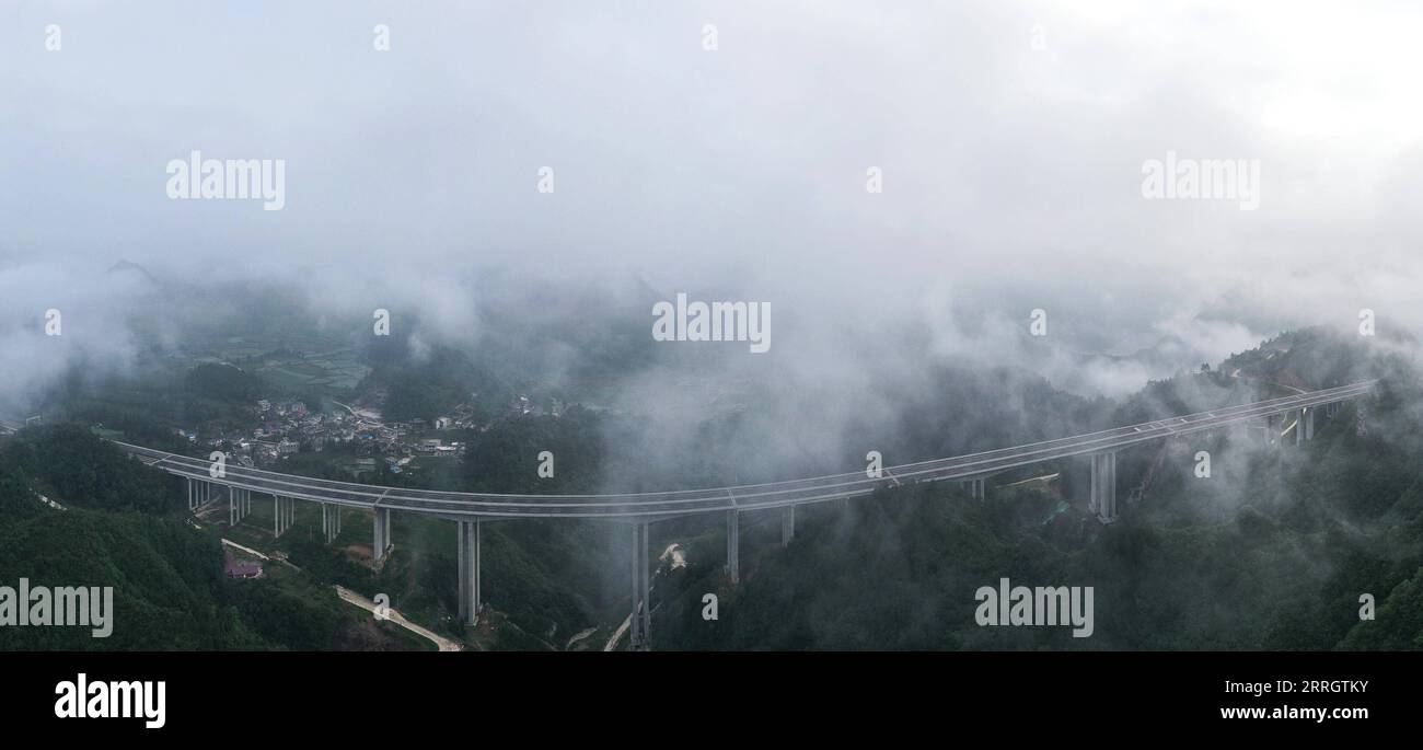 Aerial panoramic highway stretches along hi-res stock photography and ...
