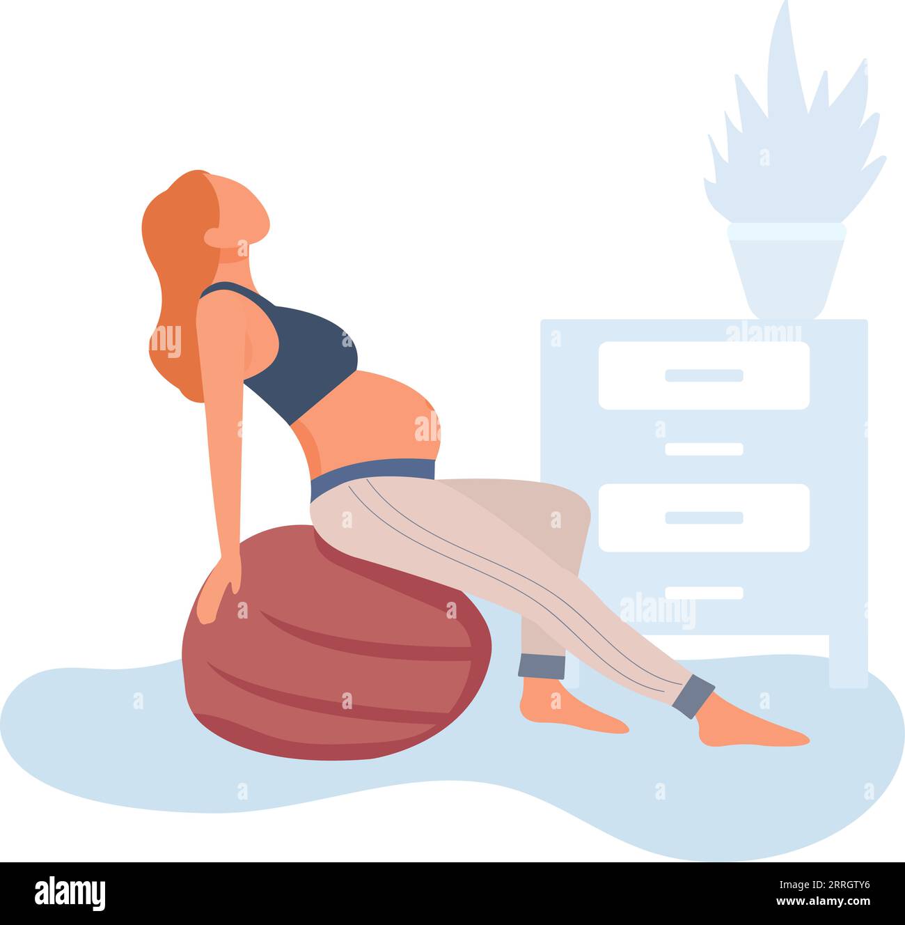 Pregnant exercise vector cartoon hi-res stock photography and images ...