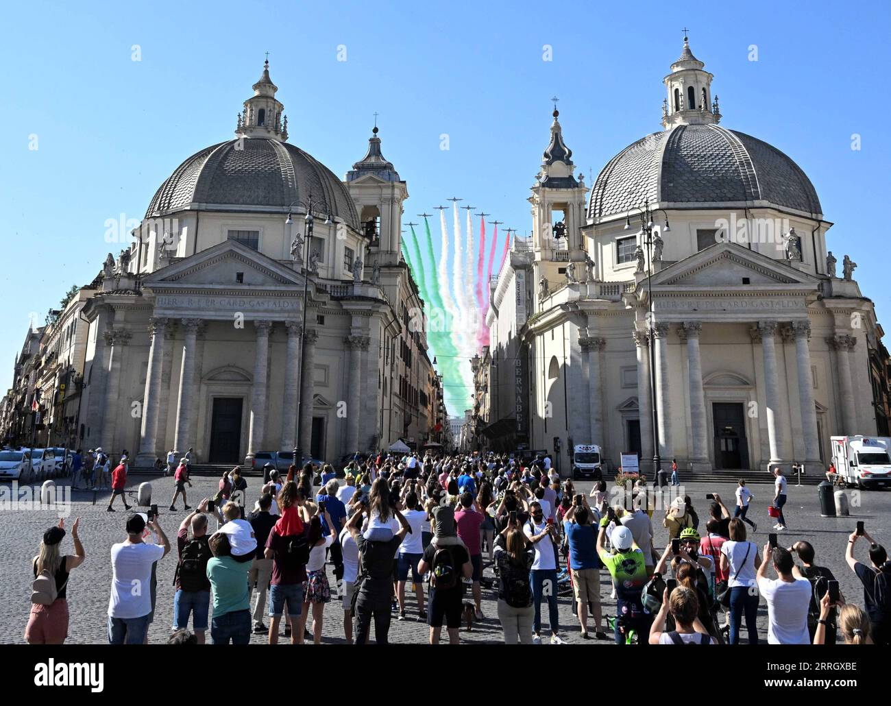 220602 -- ROME, June 2, 2022 -- Jets of the Italian Air Force s Frecce ...