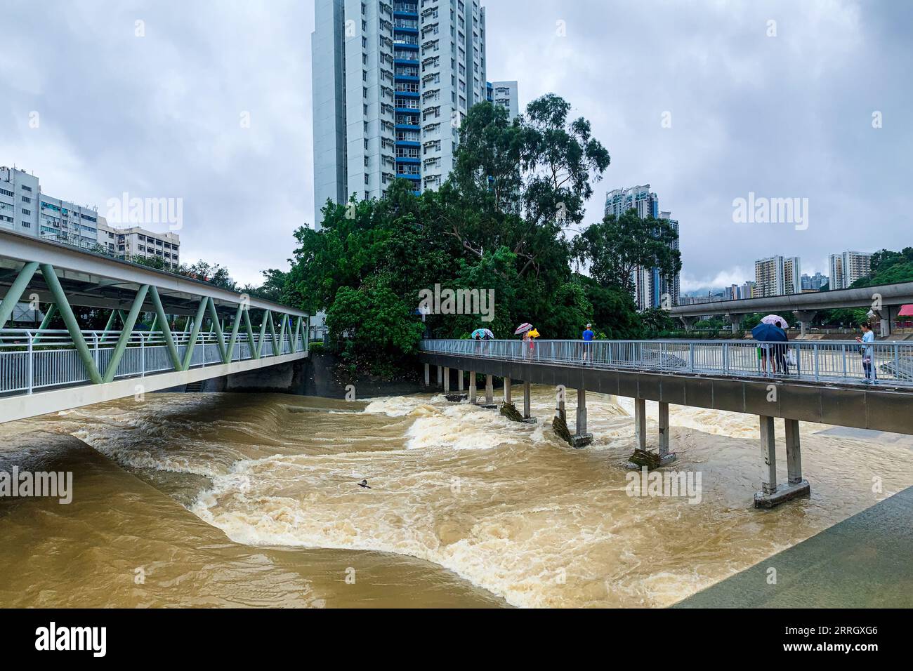 Hong Kong, China. 8th Sep, 2023. Rapid water flood on river after ...
