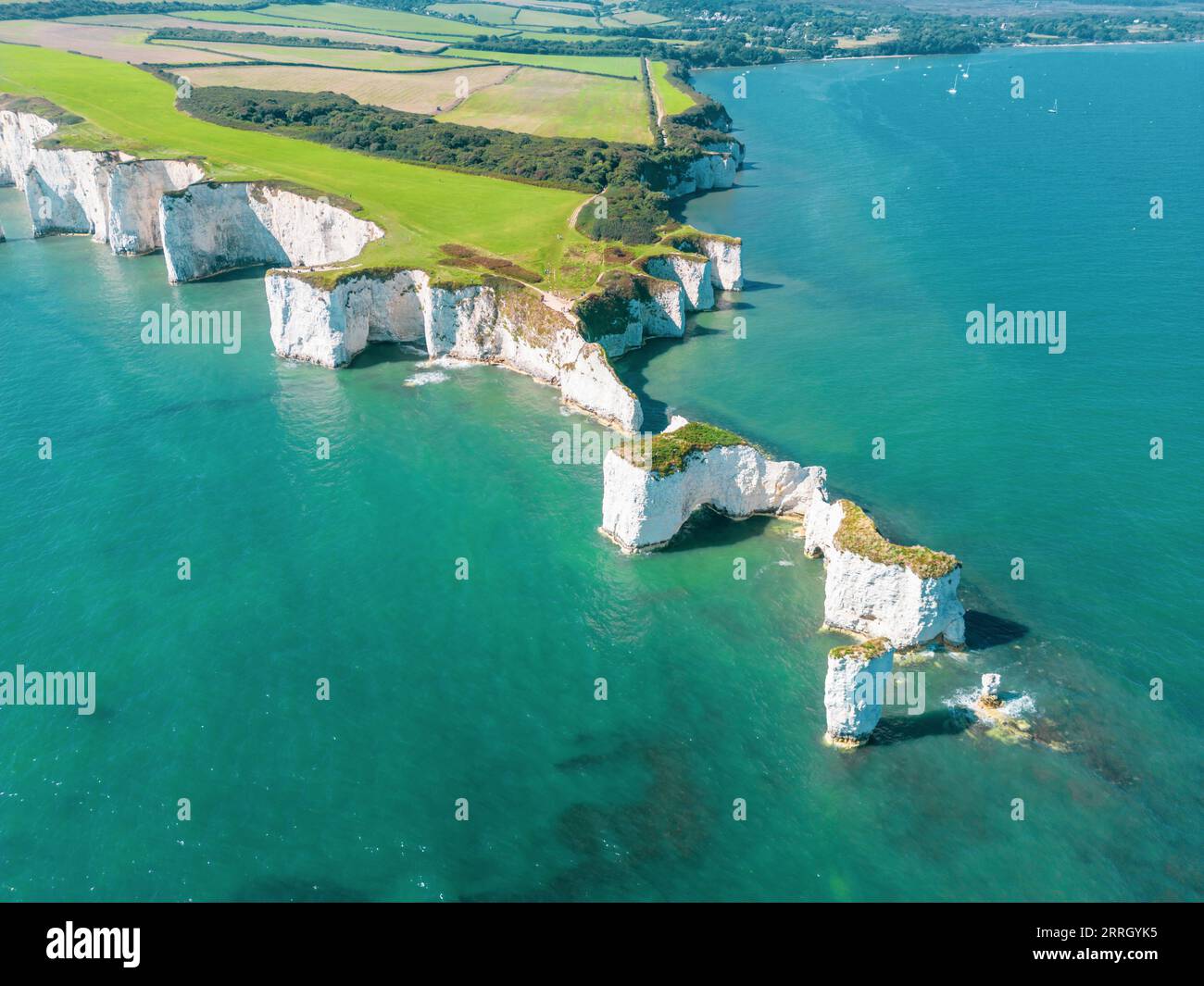 Aerial view of Old Harry Rocks at Studland, Dorset Stock Photo - Alamy